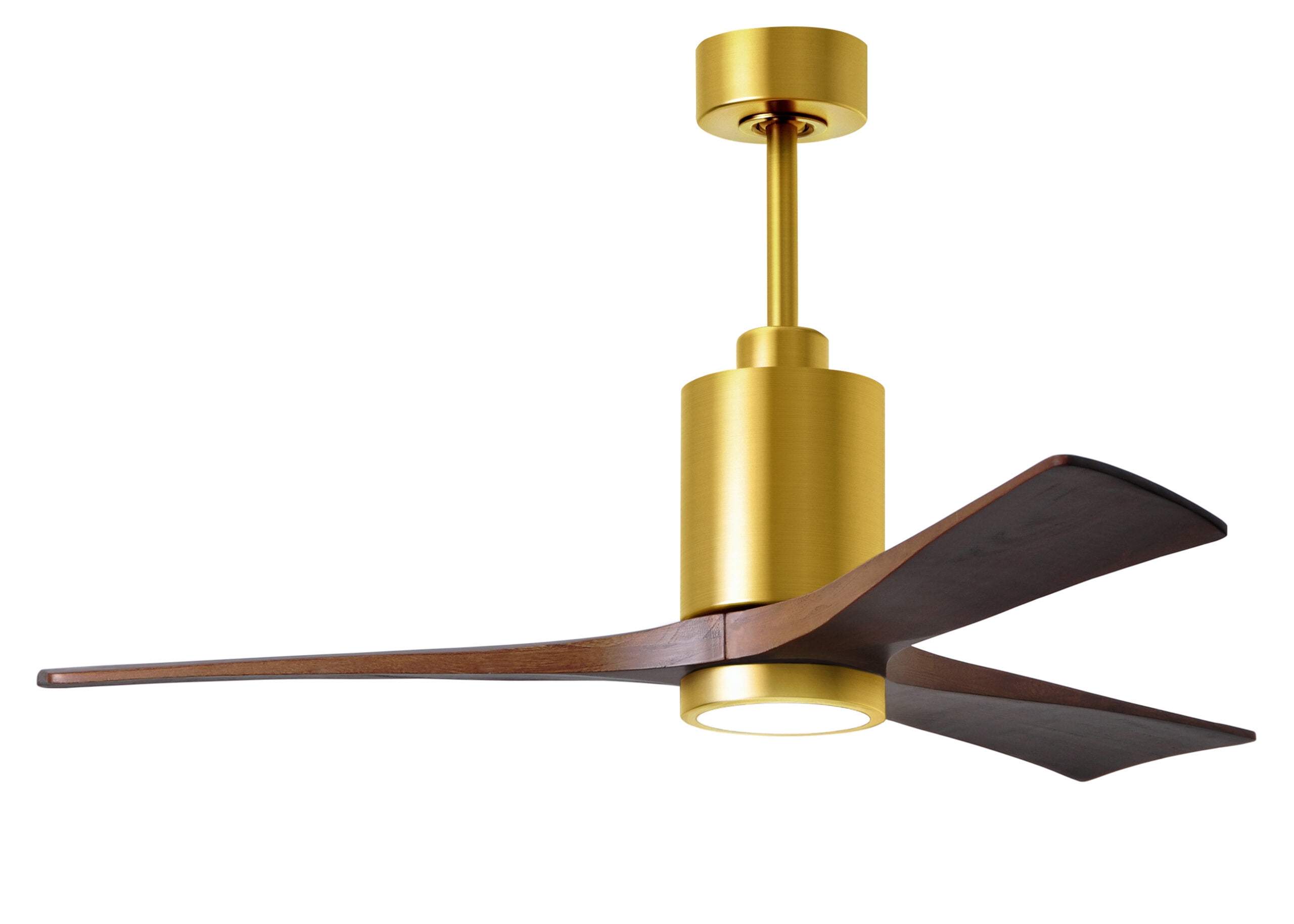 Patricia-3 three-blade ceiling fan in Brushed Brass finish with 52 ...
