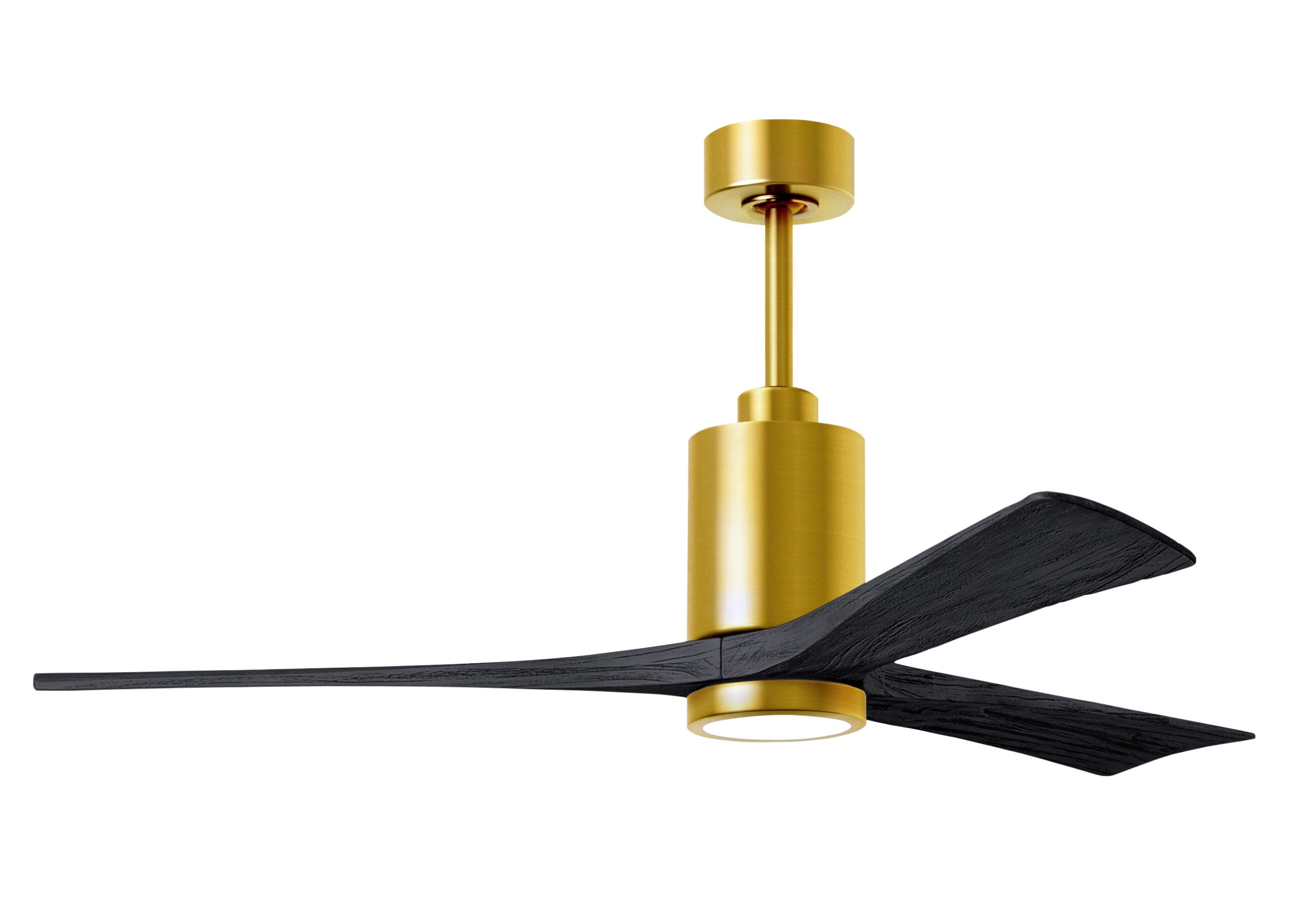 Patricia-3 three-blade ceiling fan in Brushed Brass finish with 60 ...