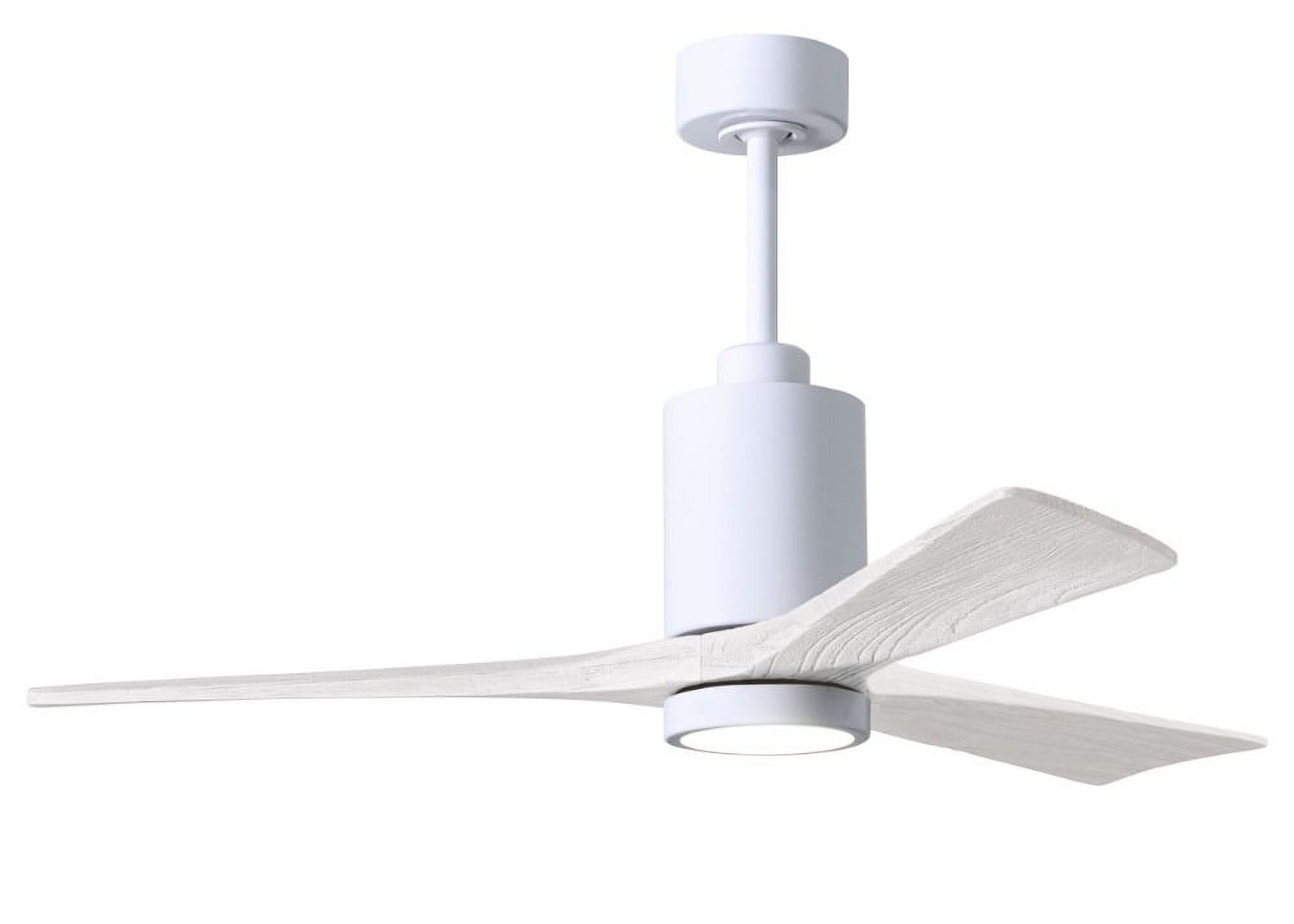 Patricia-3 three-blade ceiling fan in Gloss White finish with 52” solid ...