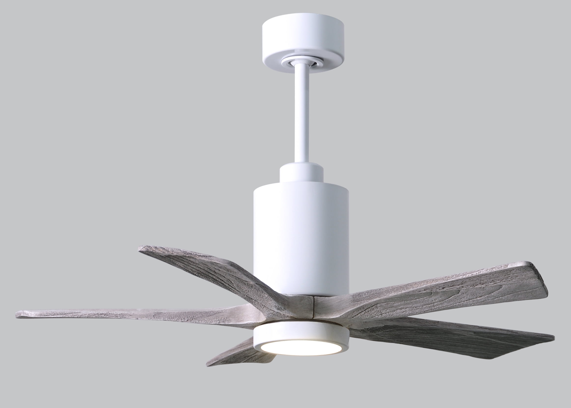 Patricia-5 five-blade ceiling fan in Gloss White finish with 42” solid ...