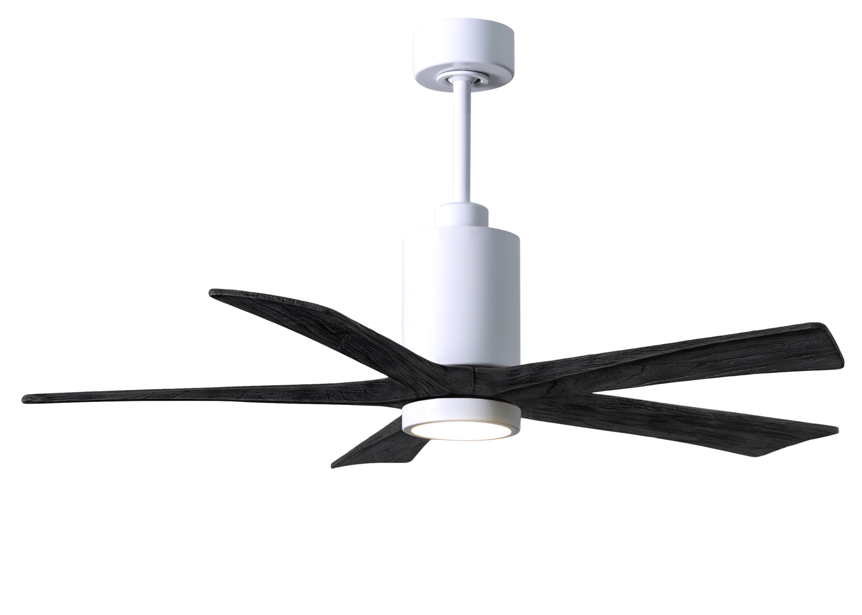 Patricia-5 five-blade ceiling fan in Gloss White finish with 52” solid ...
