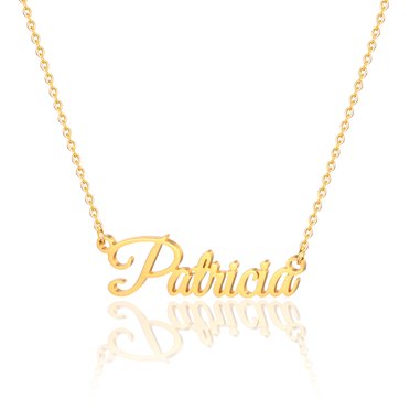 SuperJeweler Regina Nameplate Necklace in Gold, 16 inches All Names ...