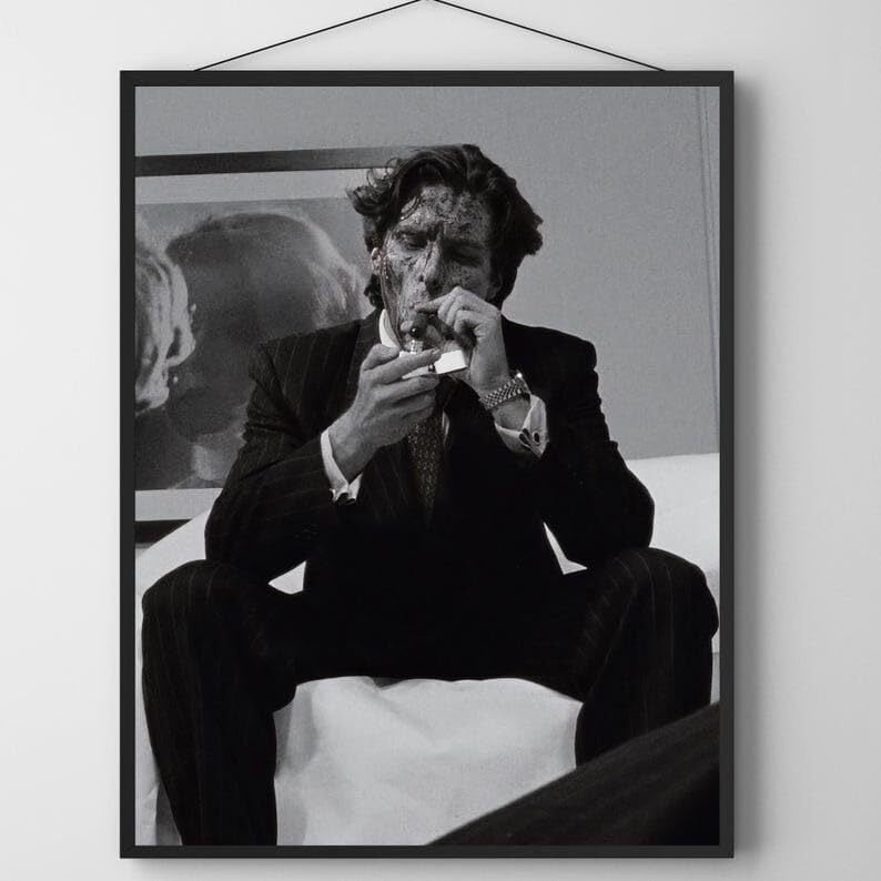 Patrick Bateman Poster American Psycho Wall Art, Black&White Cult Movie ...
