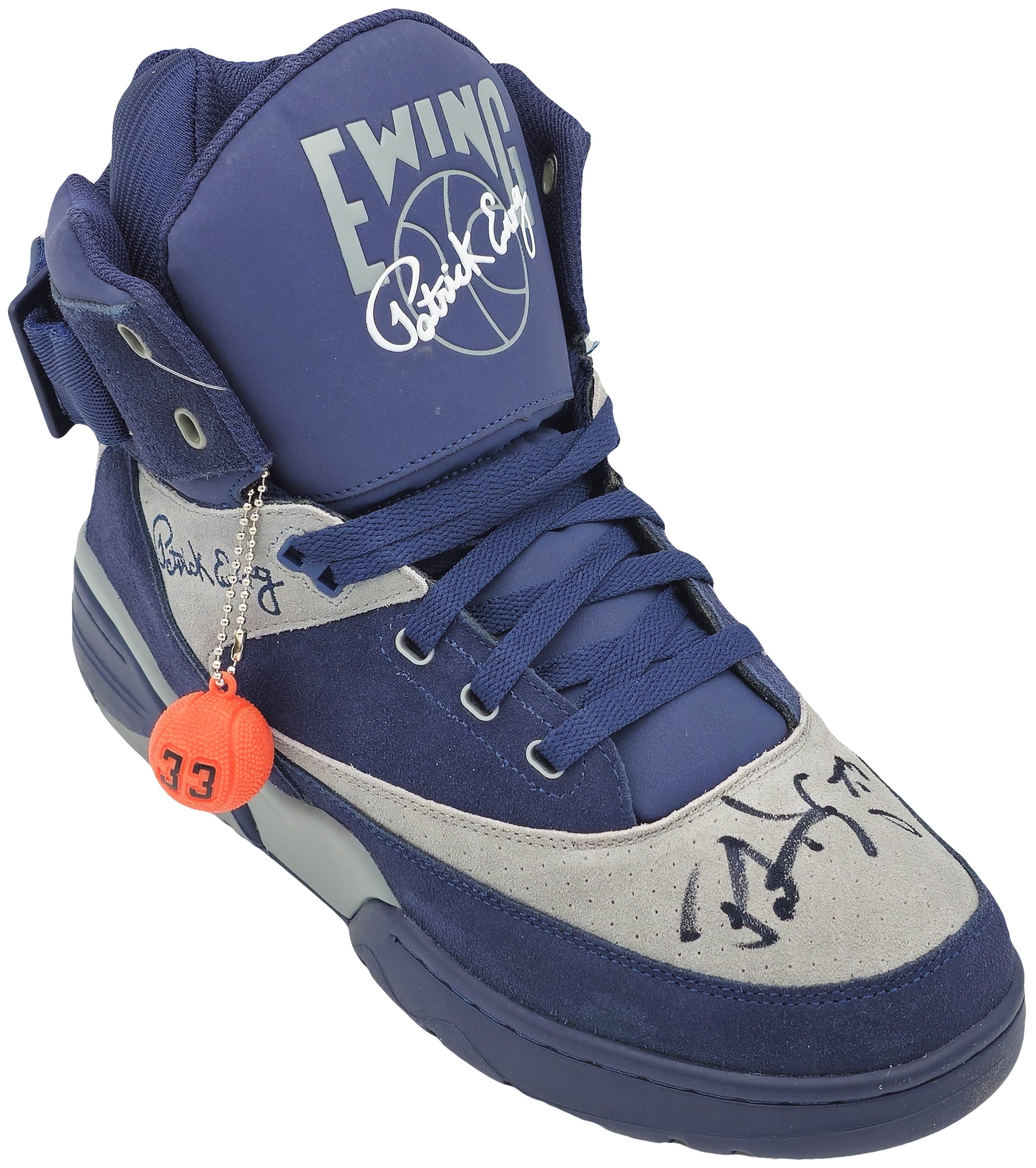 Patrick Ewing Autographed Navy & Grey Ewing Athletics 33 HI OG Right ...