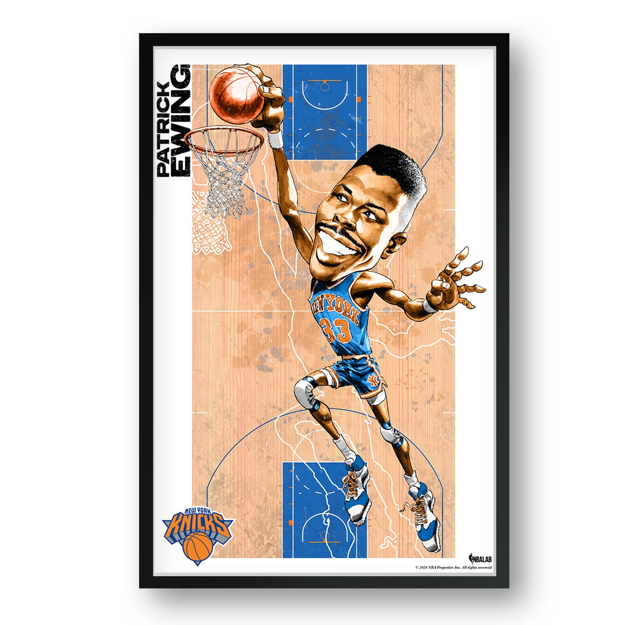 Patrick Ewing New York Knicks Framed 27" x 39" Player Caricature Art ...