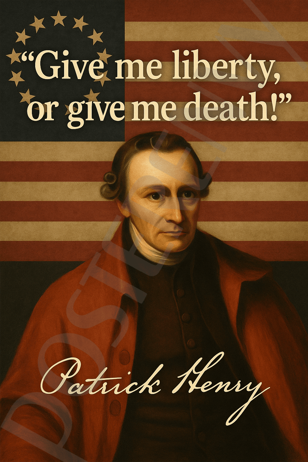 Patrick Henry Famous Quote Poster – "Give Me Liberty or Give Me Death ...