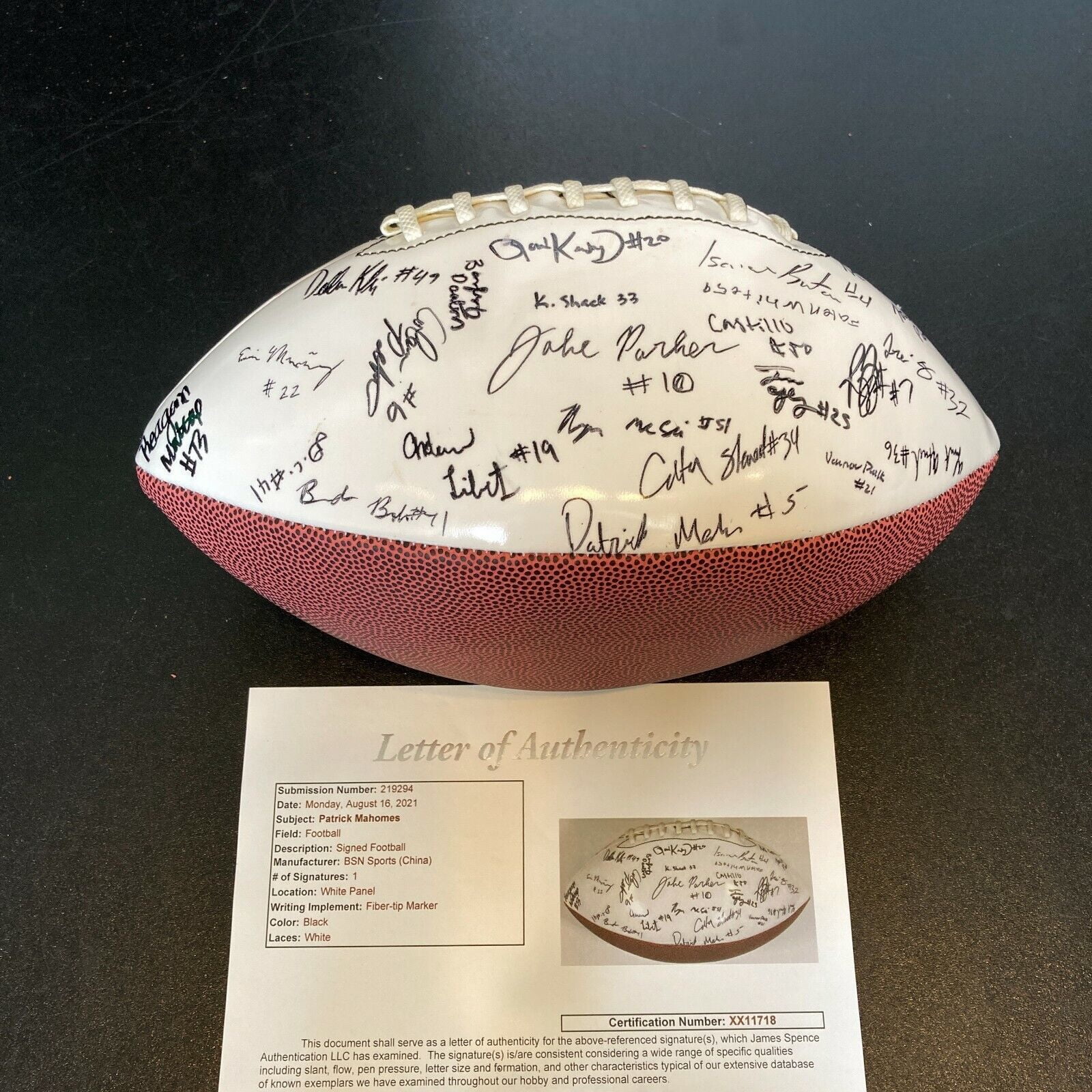 Patrick Mahomes 2013 Whitehouse Wildcats High School Team Signed ...