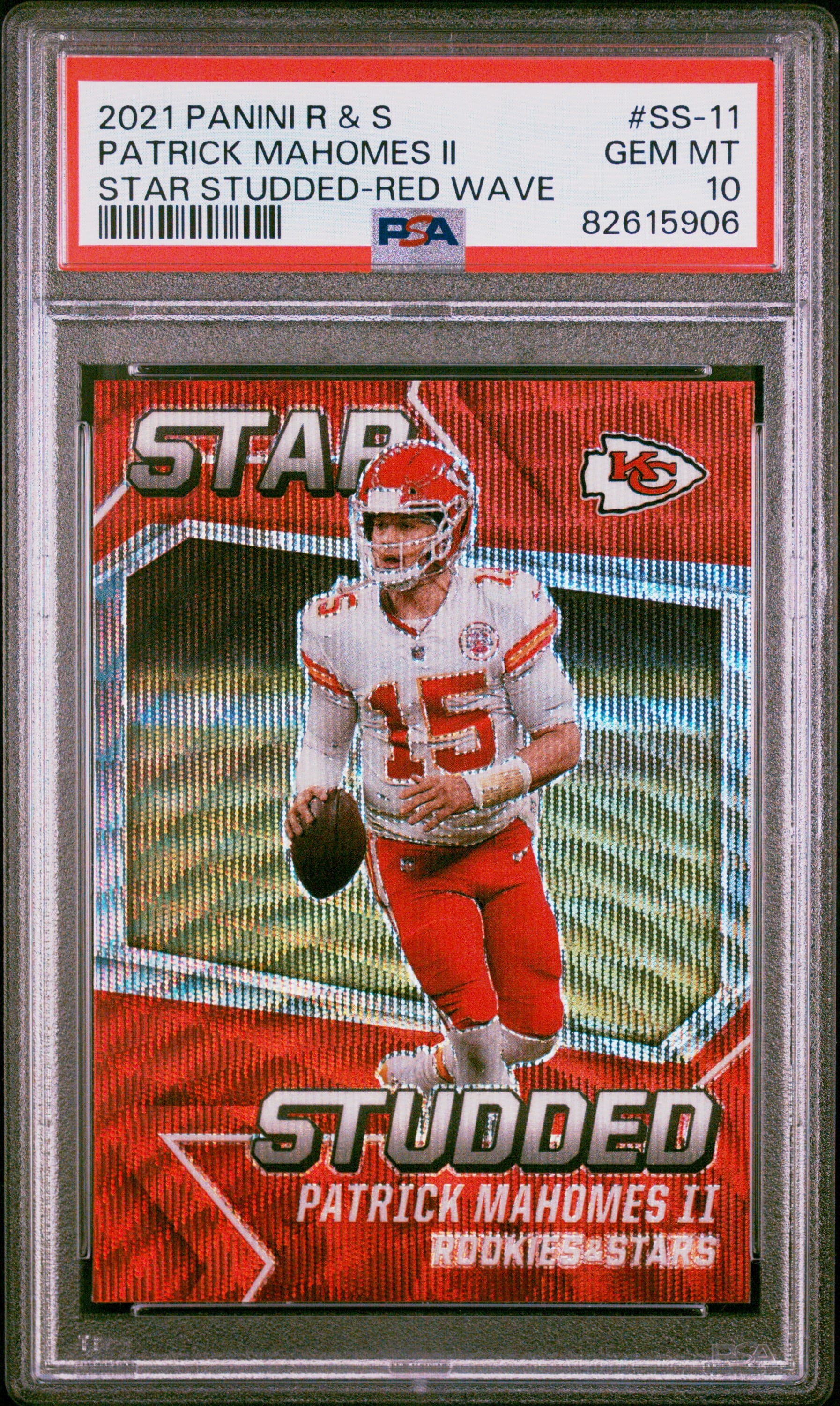 Patrick Mahomes 2021 Panini Rookies Stars Red Wave Card #SS-11 Graded ...