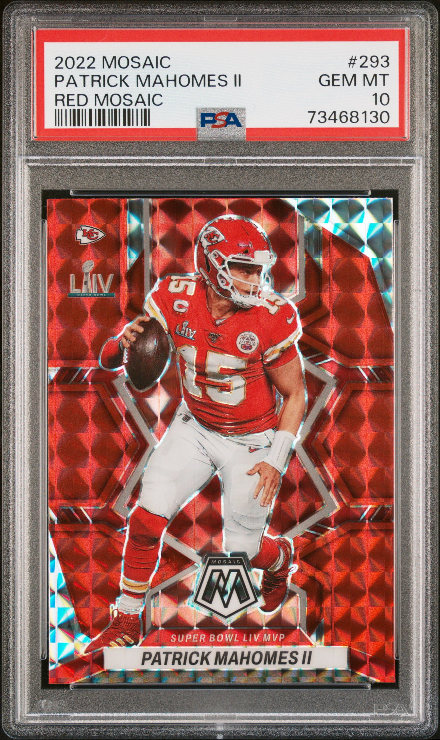 Patrick Mahomes 2022 Panini Mosaic Red Prizm Football Card #293 Graded ...
