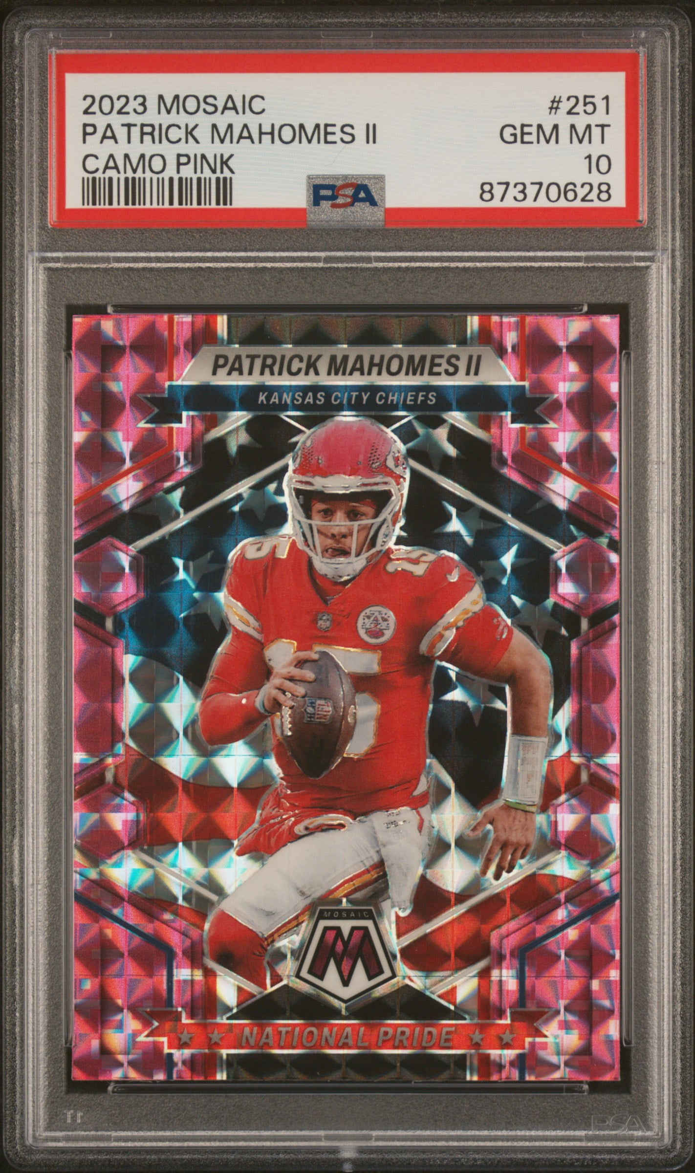 Patrick Mahomes II Chiefs 2023 Mosaic National Pride Camo Pink PSA 10 ...