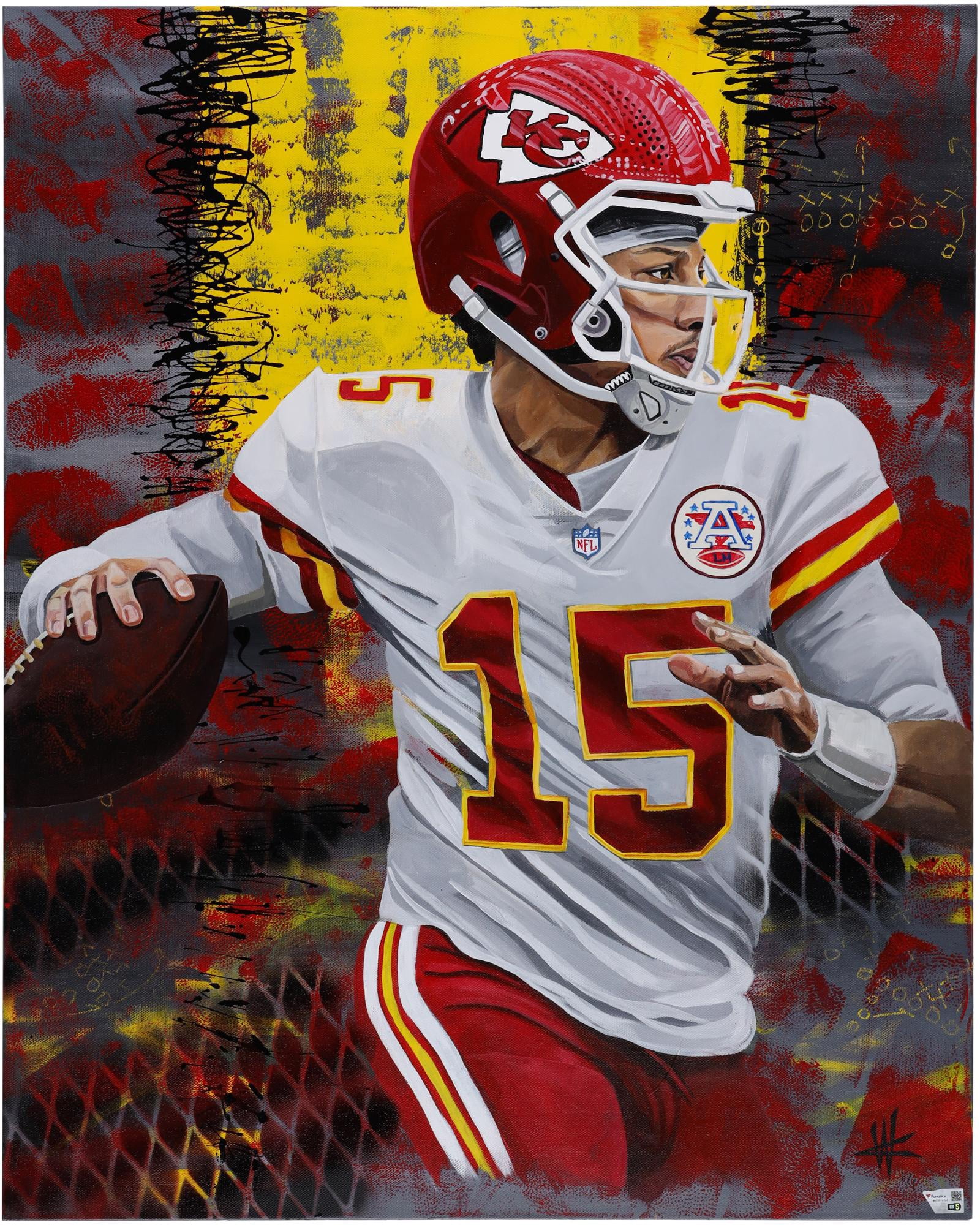 Patrick Mahomes Kansas City Chiefs Stretched 24" x 30" Original Canvas ...
