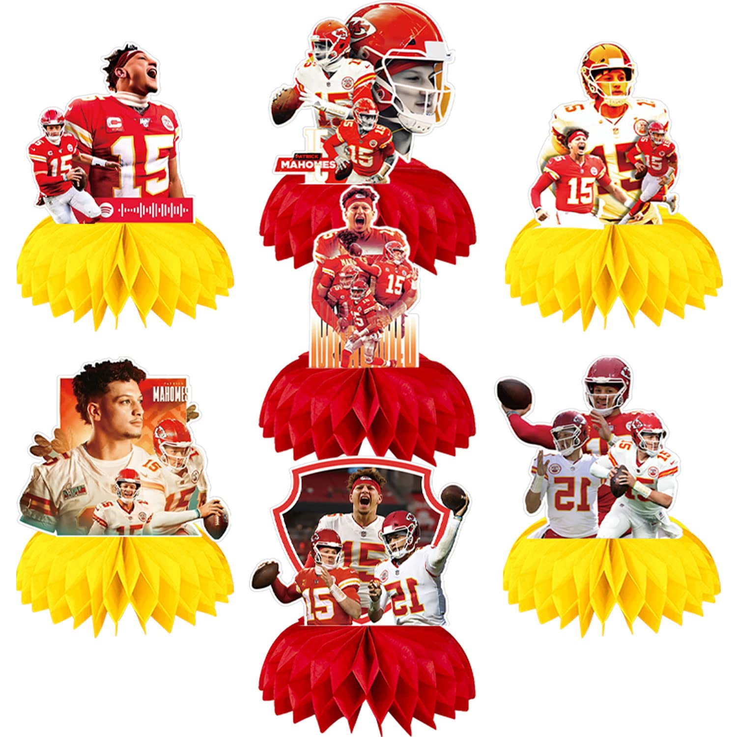 Patrick Mahomes Party Decorations Honeycomb Centerpiece, 7 Pieces ...