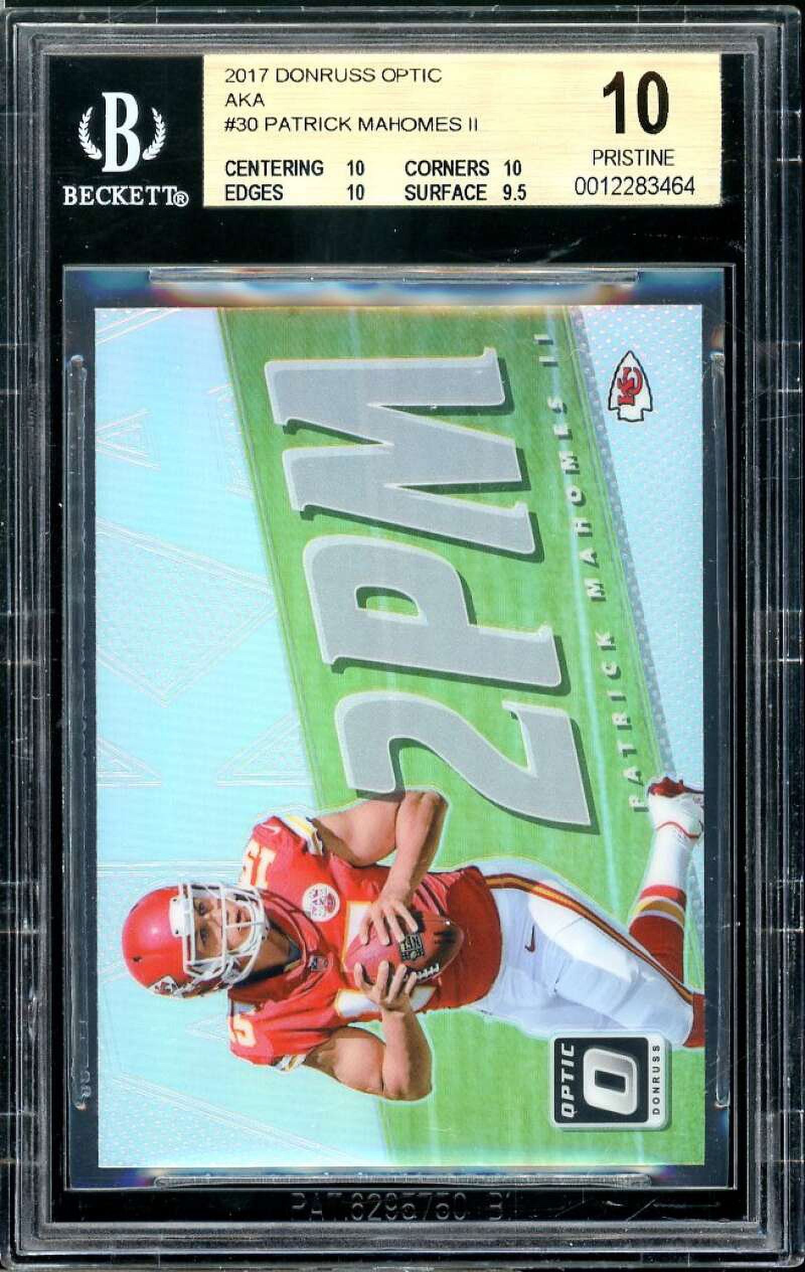 Patrick Mahomes Rookie Card 2017 Donruss Optic AKA #30 (PRISTINE) BGS ...