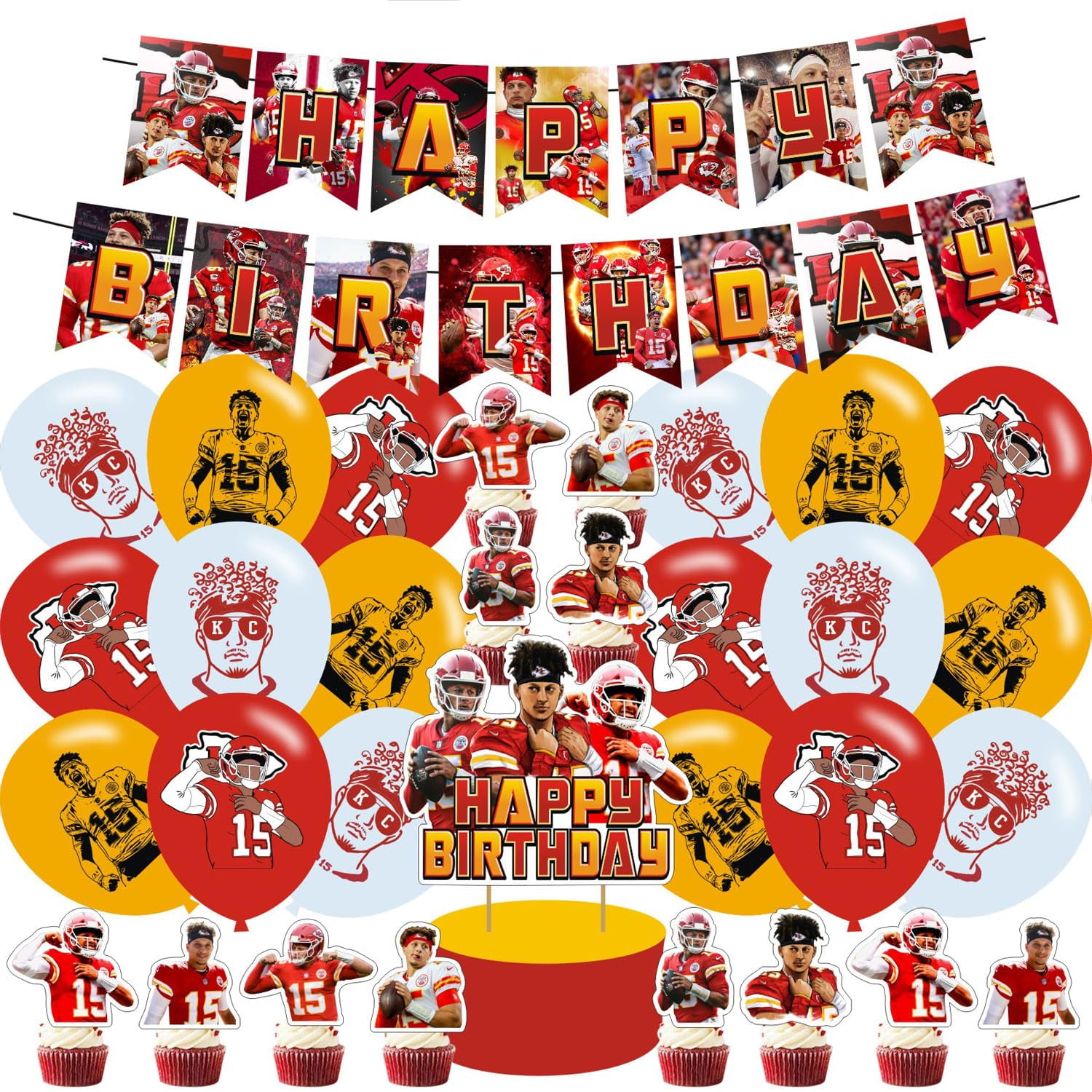 Patrick Mahomes Theme Birthday CM31 Party Decorations,Patrick Mahomes ...