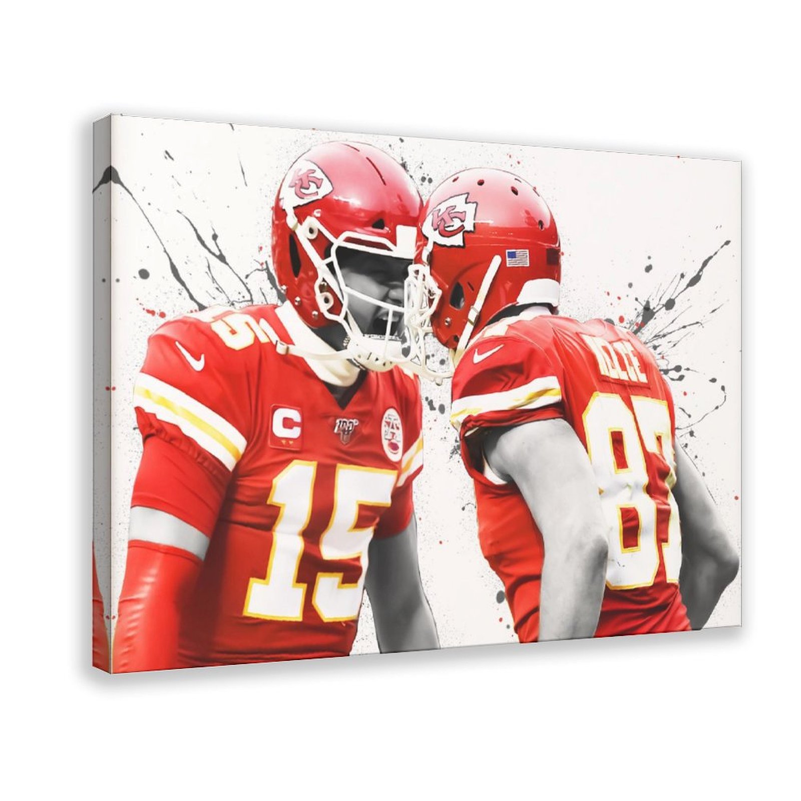Patrick Mahomes, Travis Kelce, Football Players, Canvas Football Poster ...