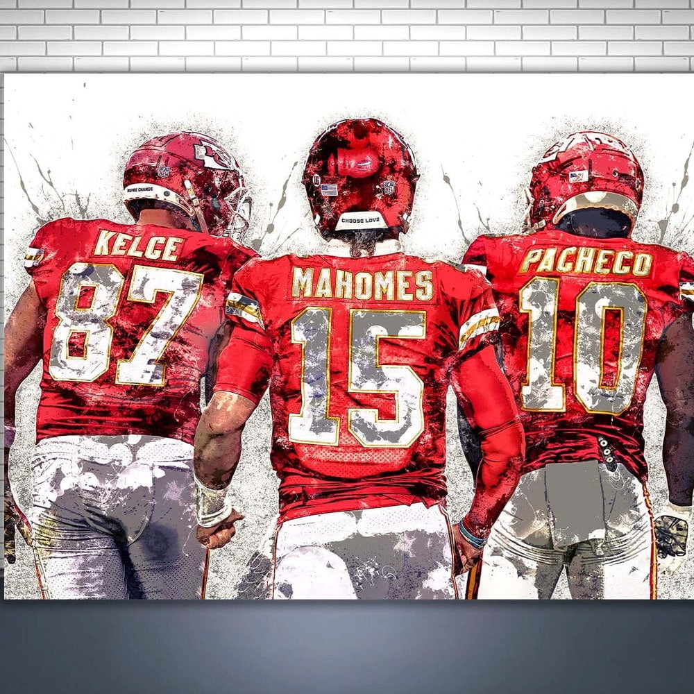 Patrick Mahomes, Travis Kelce, Isiah Pacheco Poster, Kansas football ...