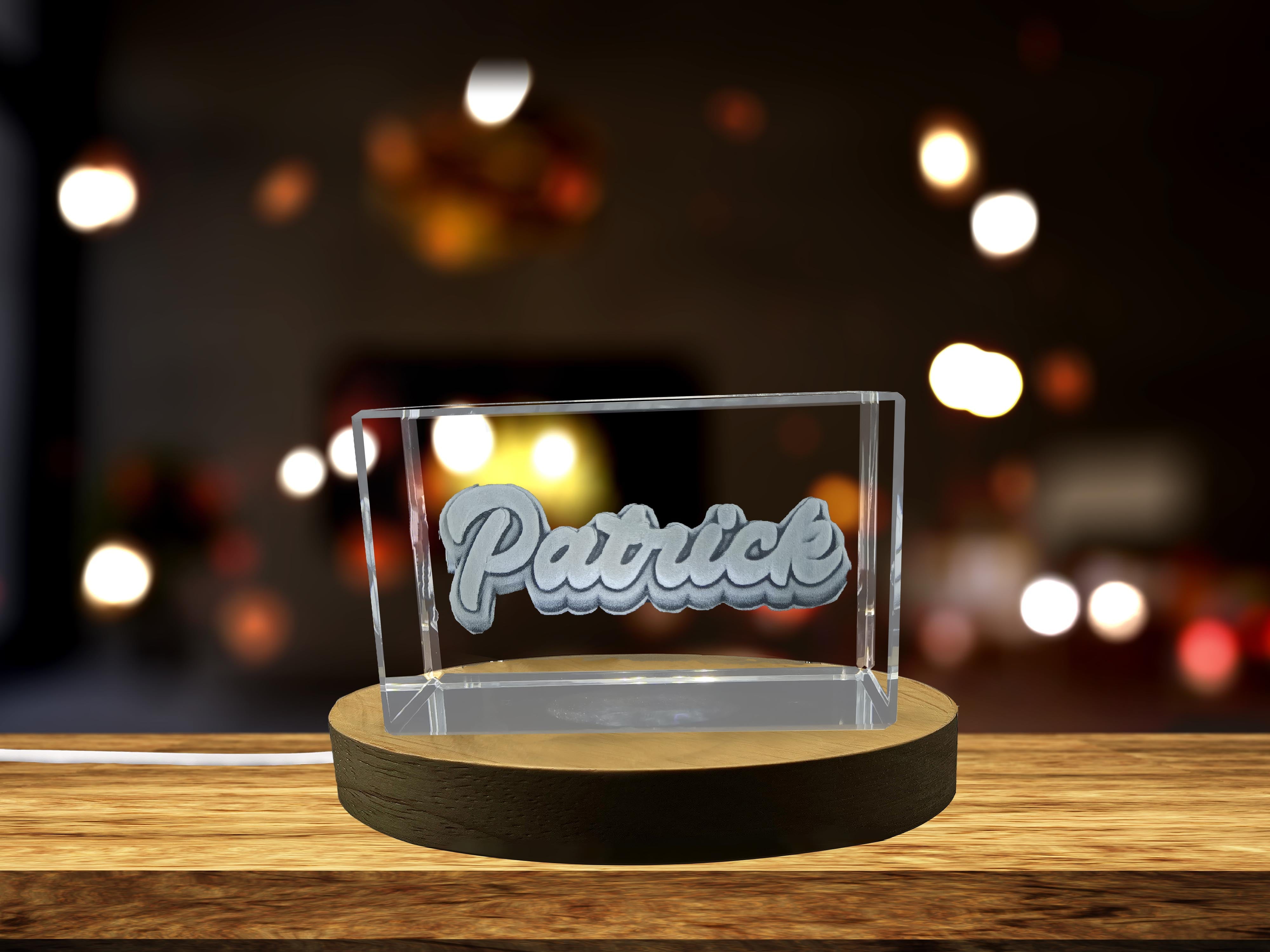 Patrick| Names Art 3D Engraved Crystal - Walmart.com
