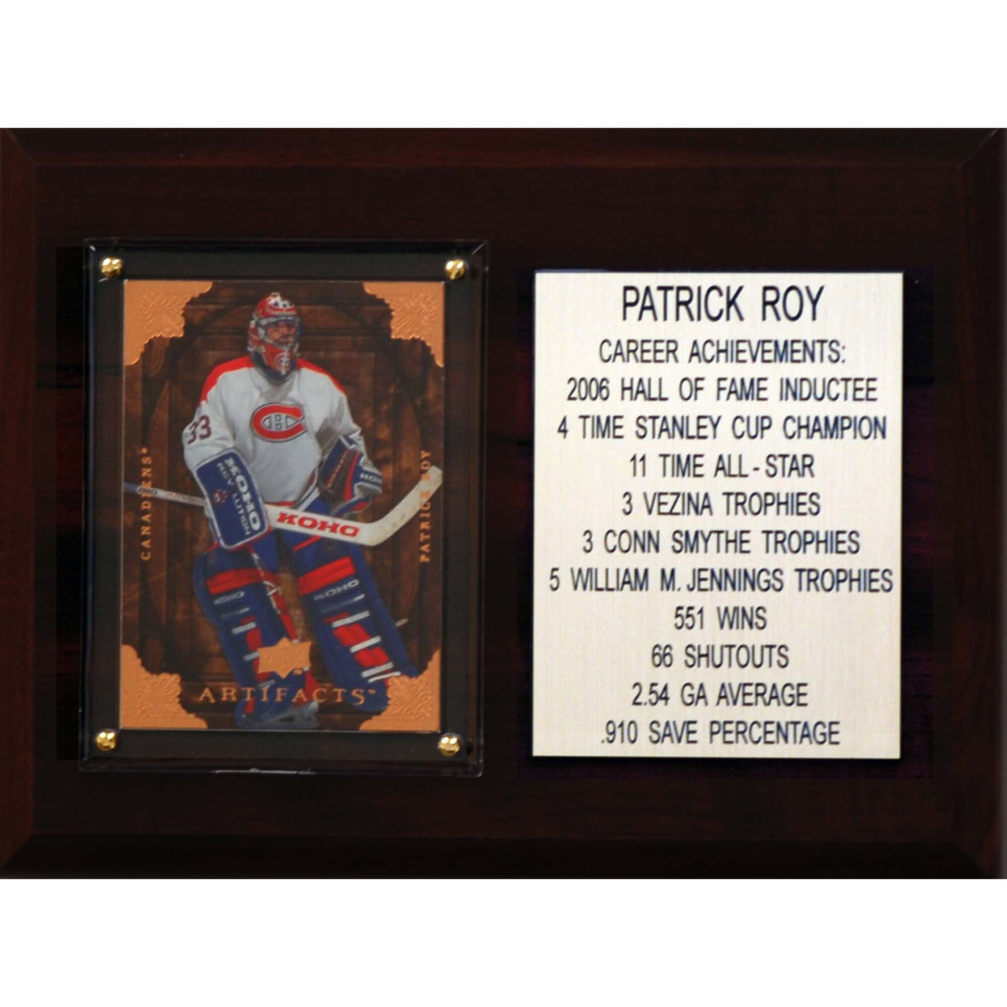 Patrick Roy Montreal Canadiens 6'' x 8'' Plaque - Walmart.com