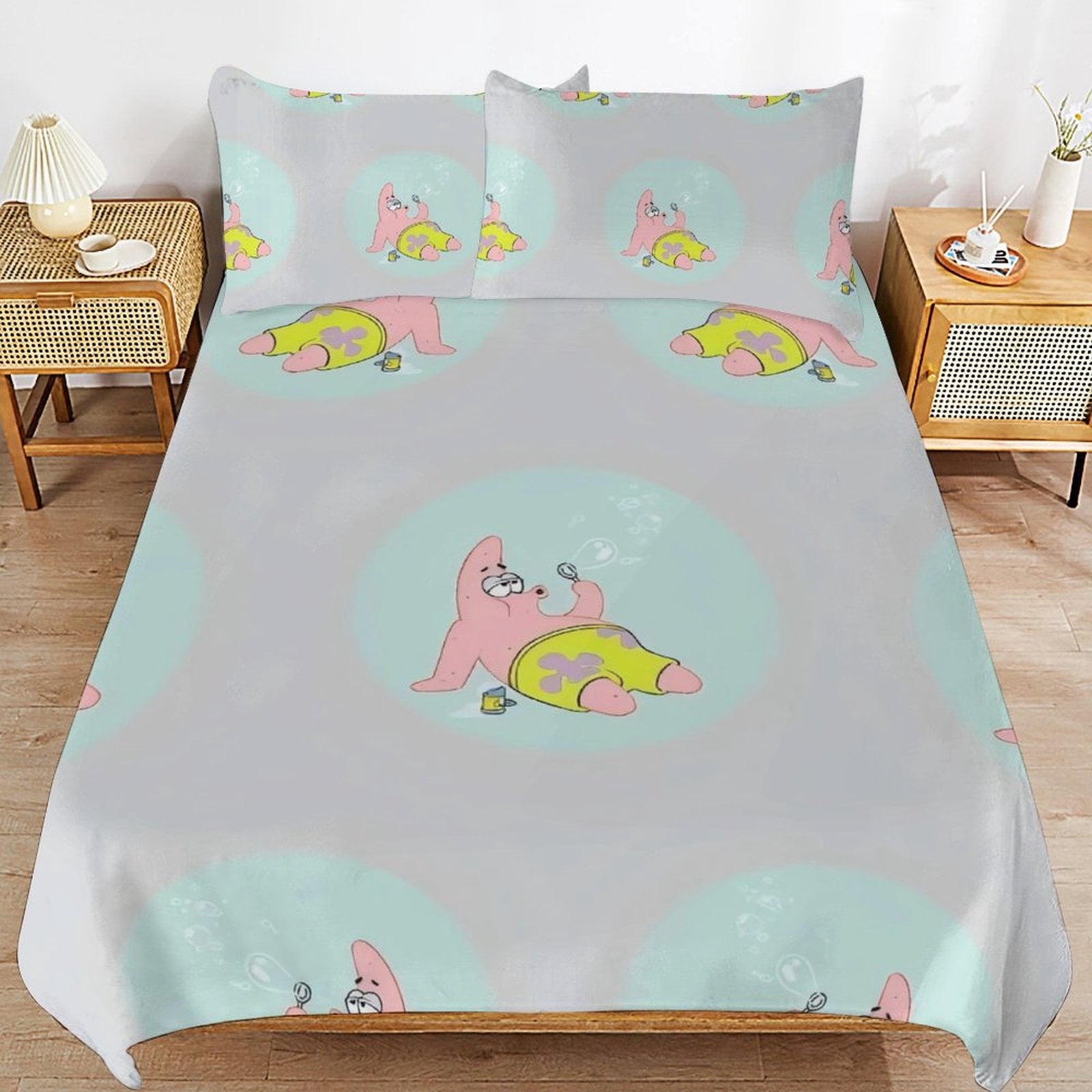 Patrick Star 3-piece double bedding set with quilt cover and pillows ...