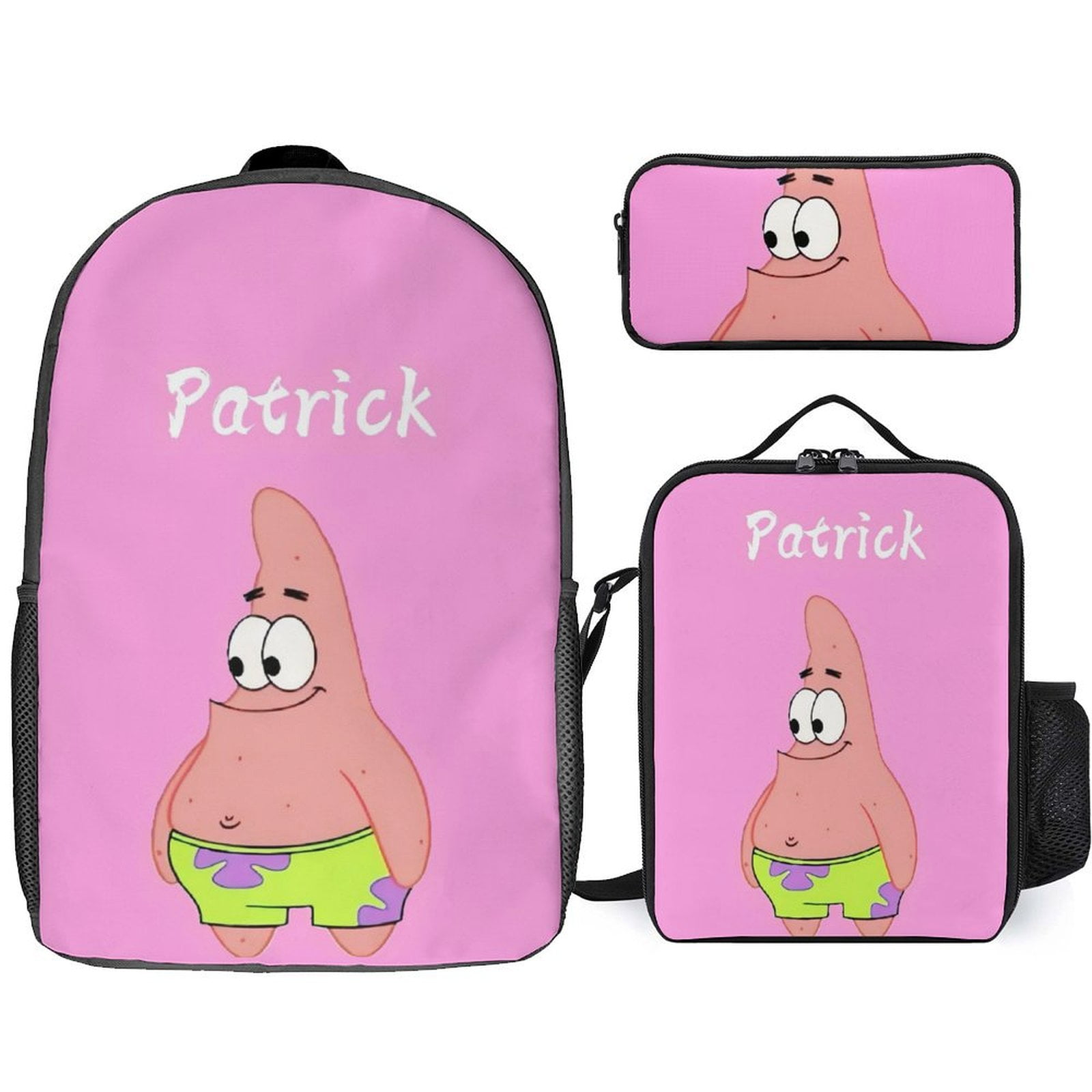 Patrick Star Backpack Messenger Bag Lunch Bag Pencil Case Set 17 Inch ...