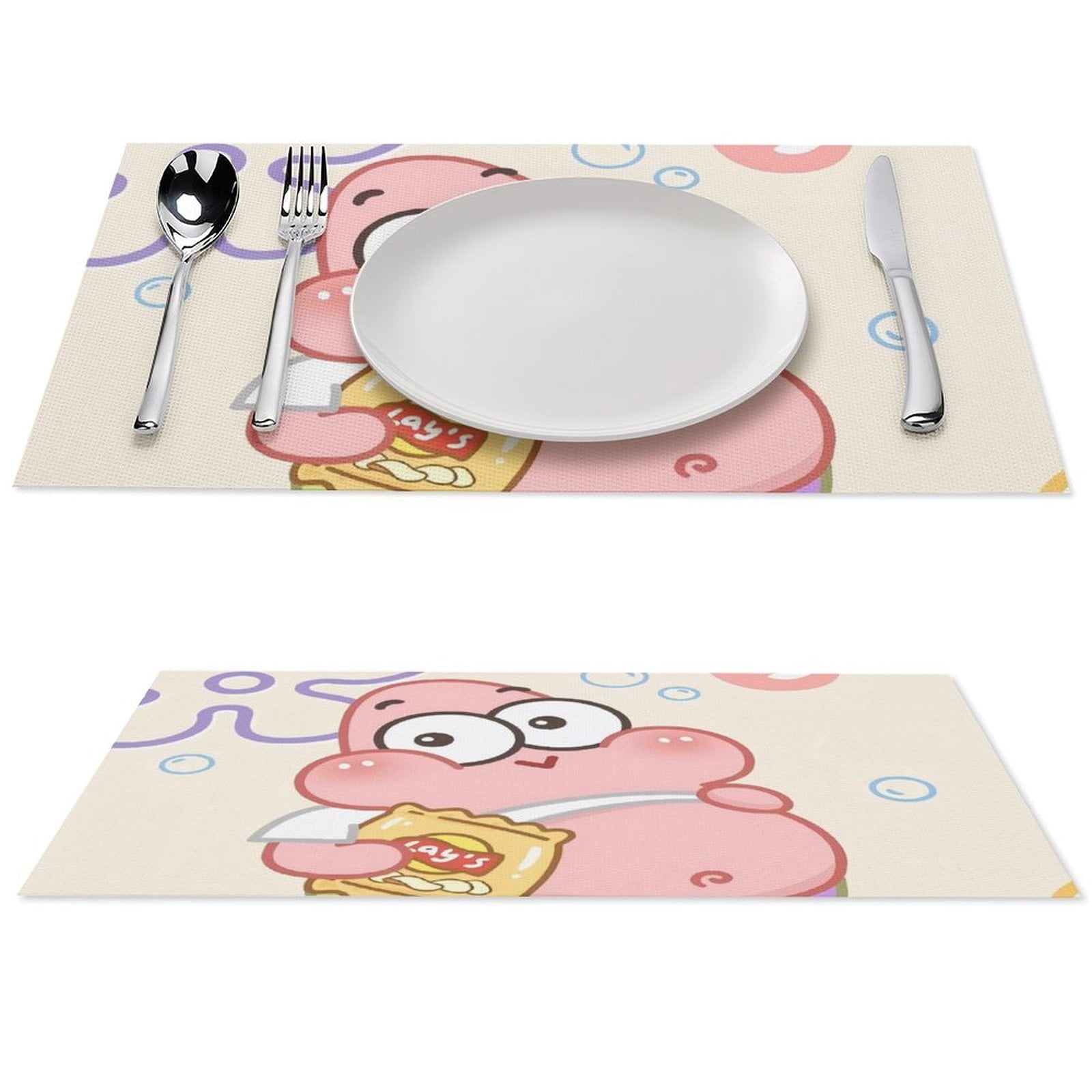 Patrick Star Cartoon placemats are suitable for indoor dining table ...