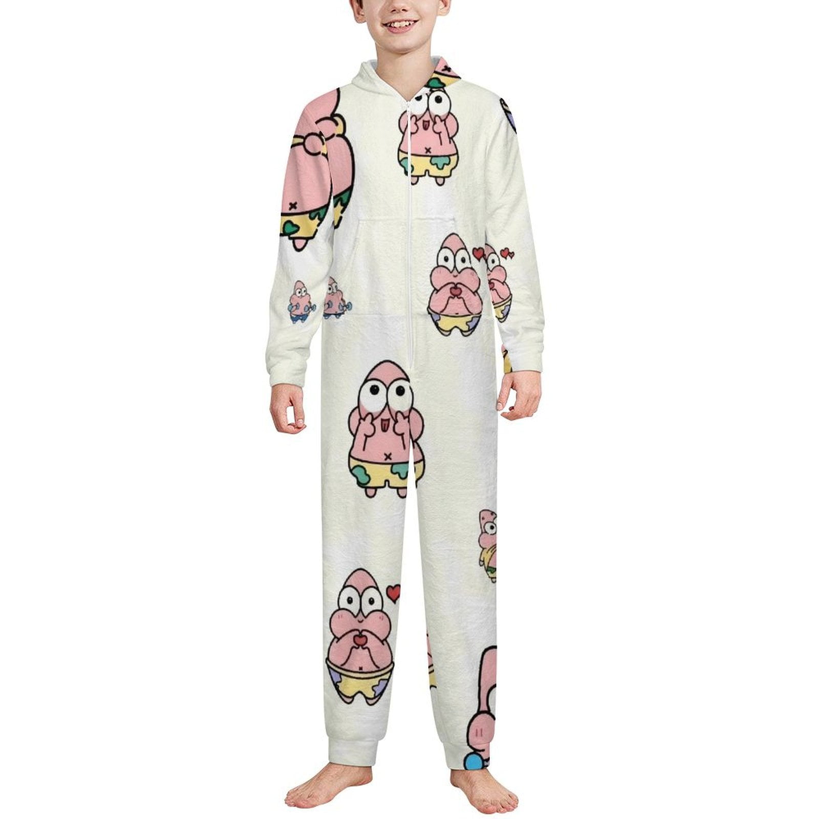 Patrick Star Children's hooded one-piece zip-up pajamas 2-3Y - Walmart.com