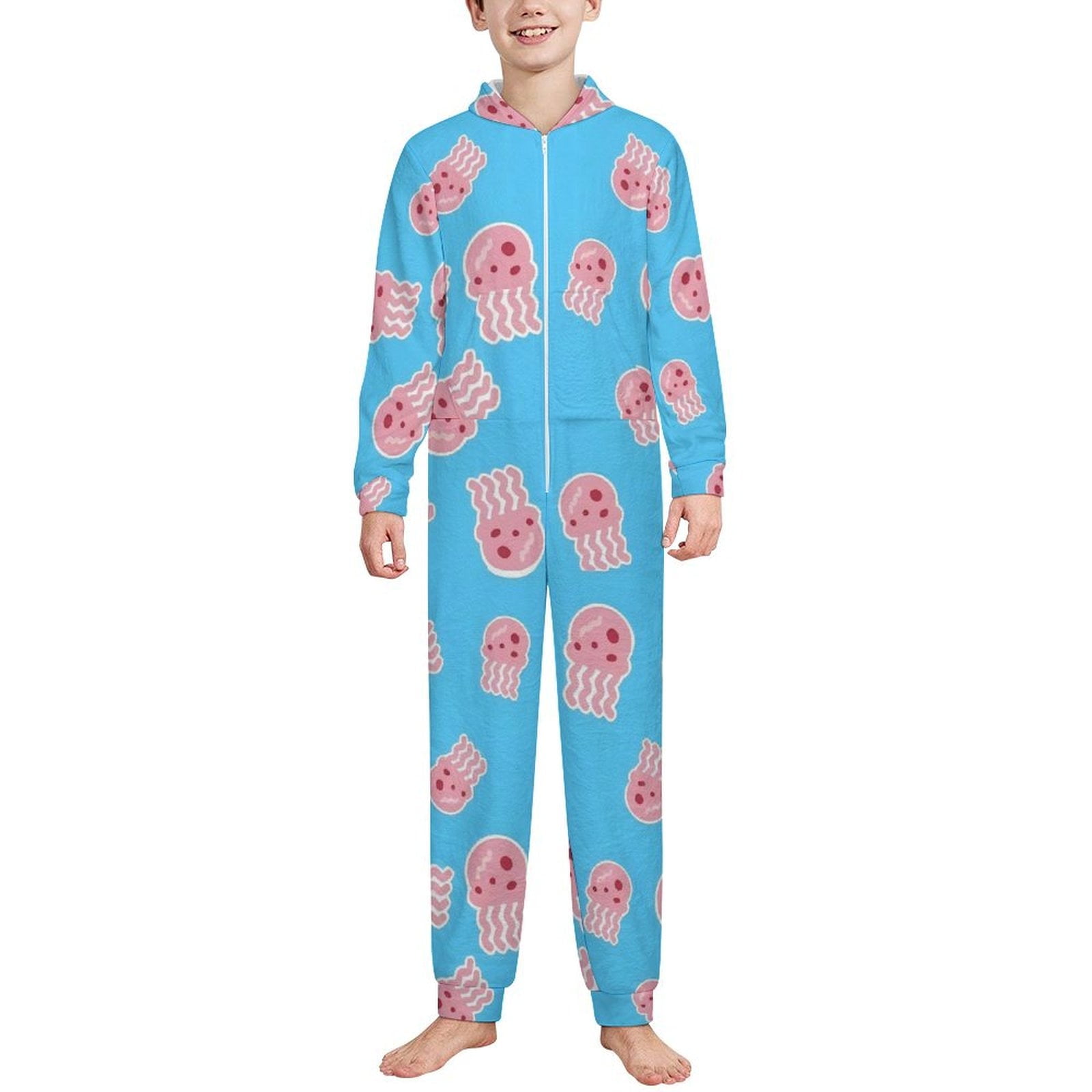 Patrick Star Children's hooded one-piece zip-up pajamas 6-7Y - Walmart.com