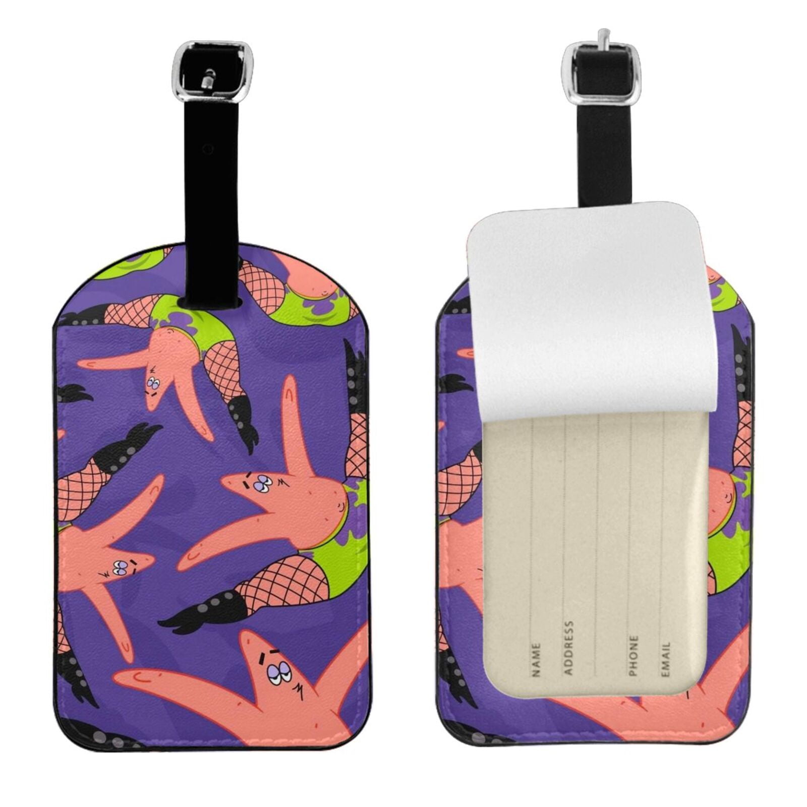 Patrick Star Leather luggage tags hang tags suitcases office work ...