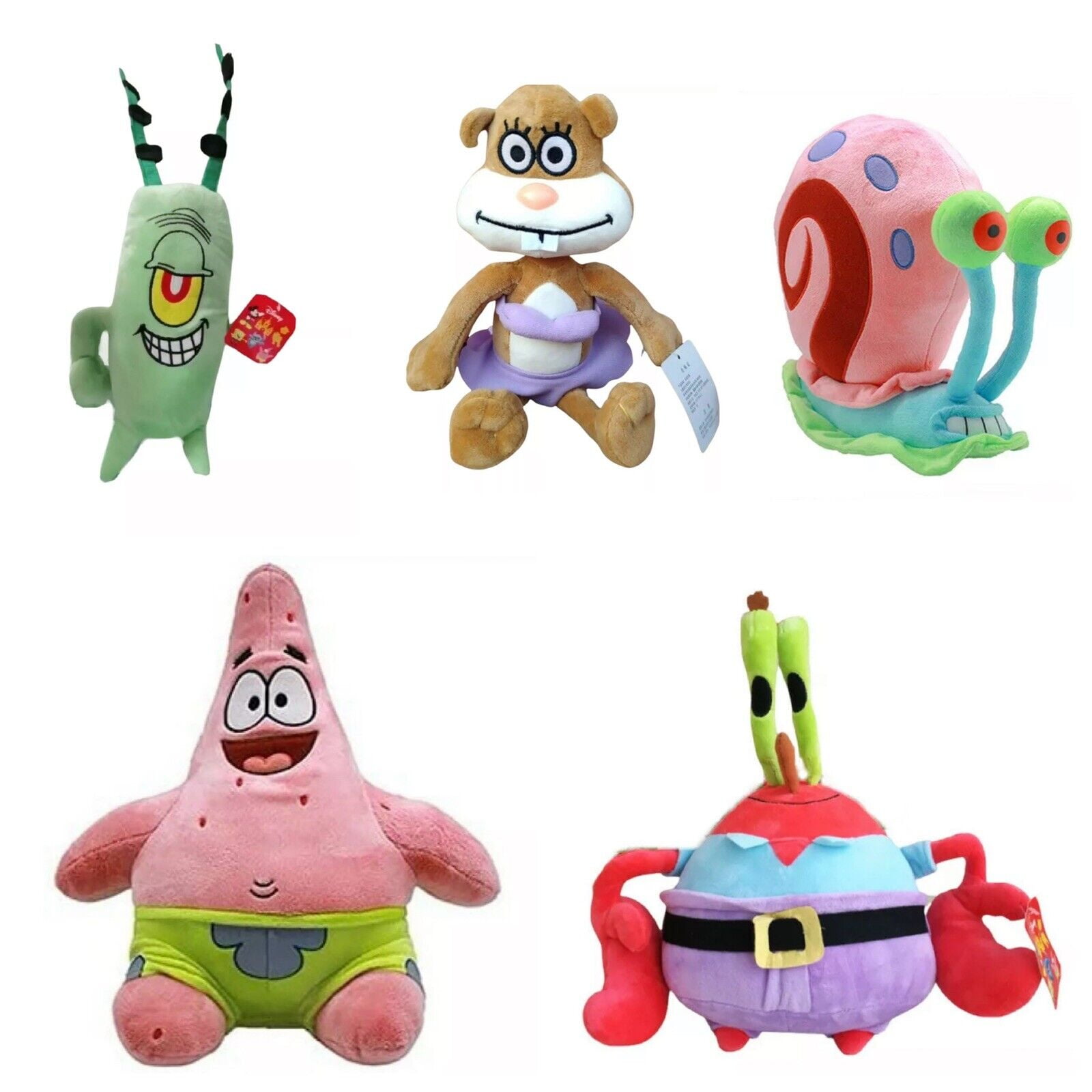 SpongeBob SquarePants Plushies: Patrick Star, Sandy Cheeks, Mr Krabs ...