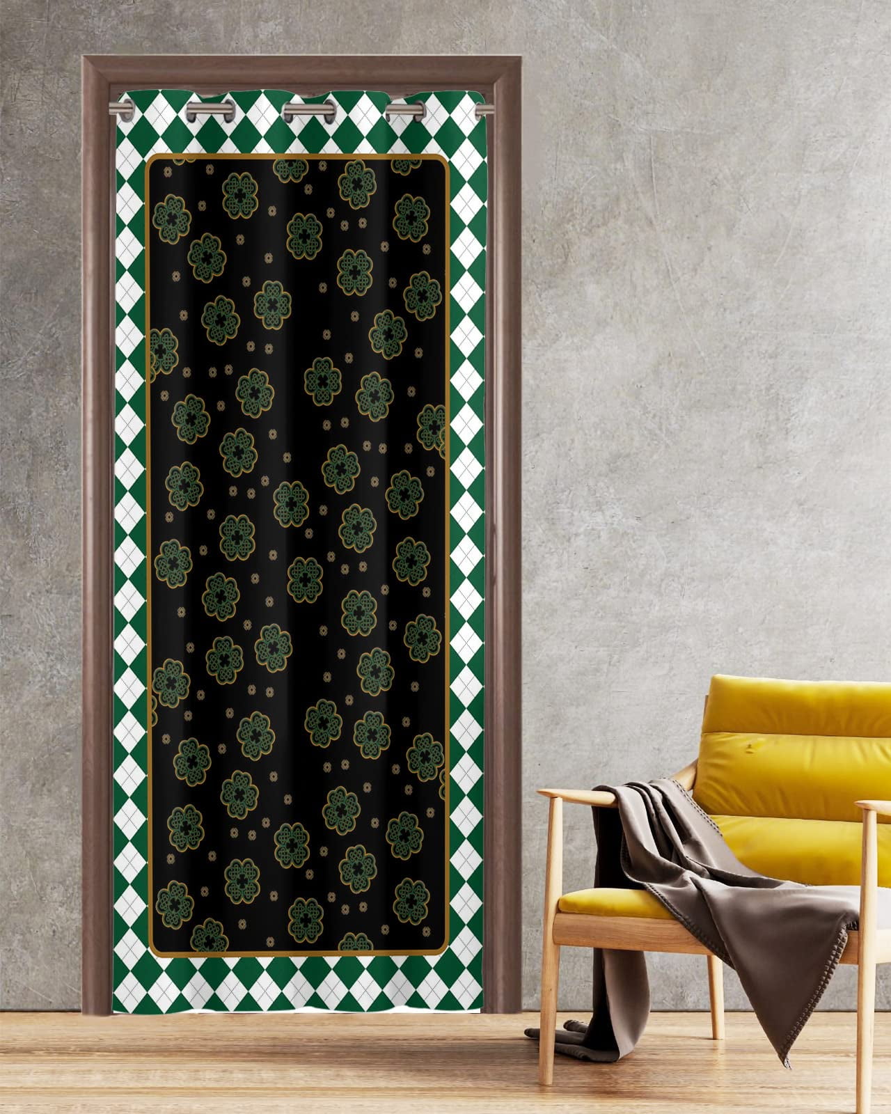 Patrick's Day Four-Leaf Clover Temporary Door Curtains for Kitchen Room ...