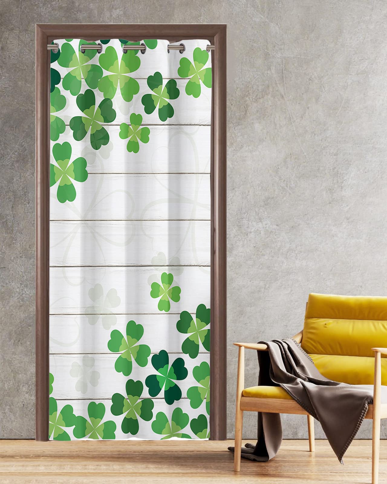 Patrick's Day Four-Leaf Clover Temporary Door Curtains for Kitchen Room ...
