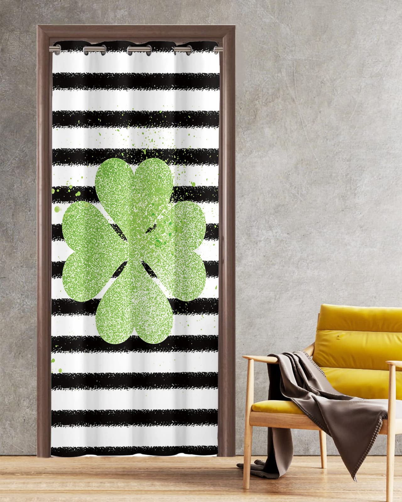 Patrick's Day Four-Leaf Clover Temporary Door Curtains for Kitchen Room ...
