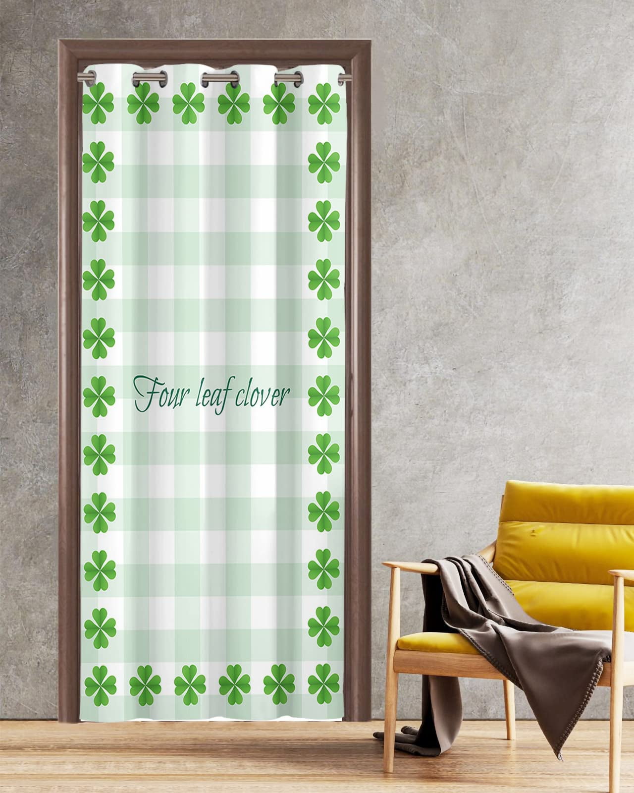 Patrick's Day Four-Leaf Clover Temporary Door Curtains for Kitchen Room ...