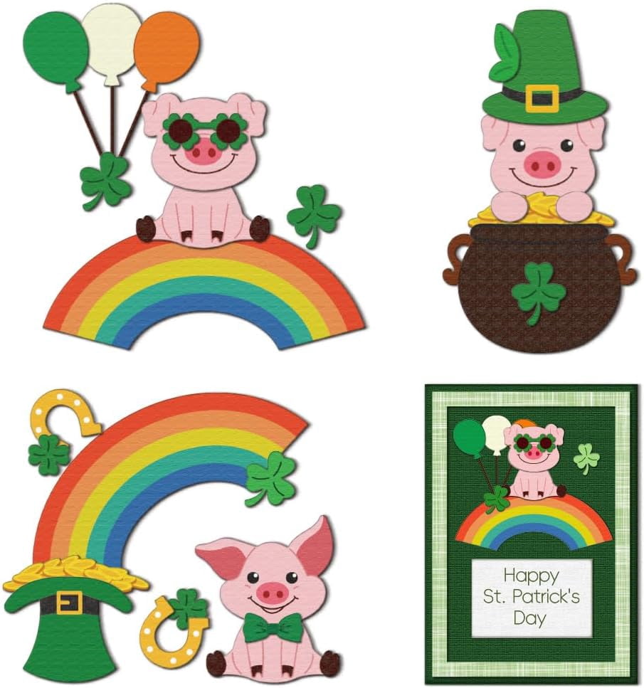 Patrick's Day Pig Dies Cuts Carbon Steel Cutting Dies Card Making ...