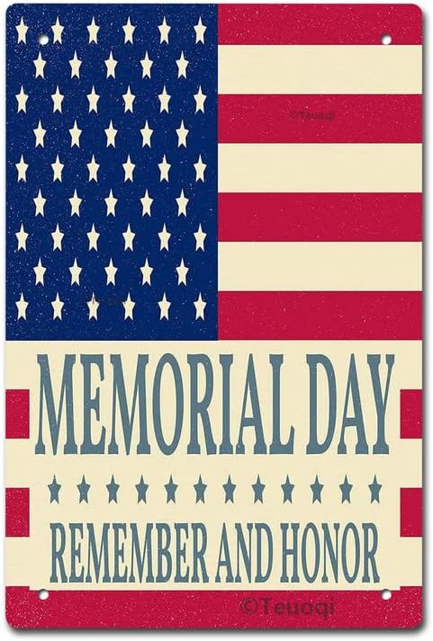 Patrioctic Tin Sign 4th of July Wreath Metal Signs Memorial Day ...