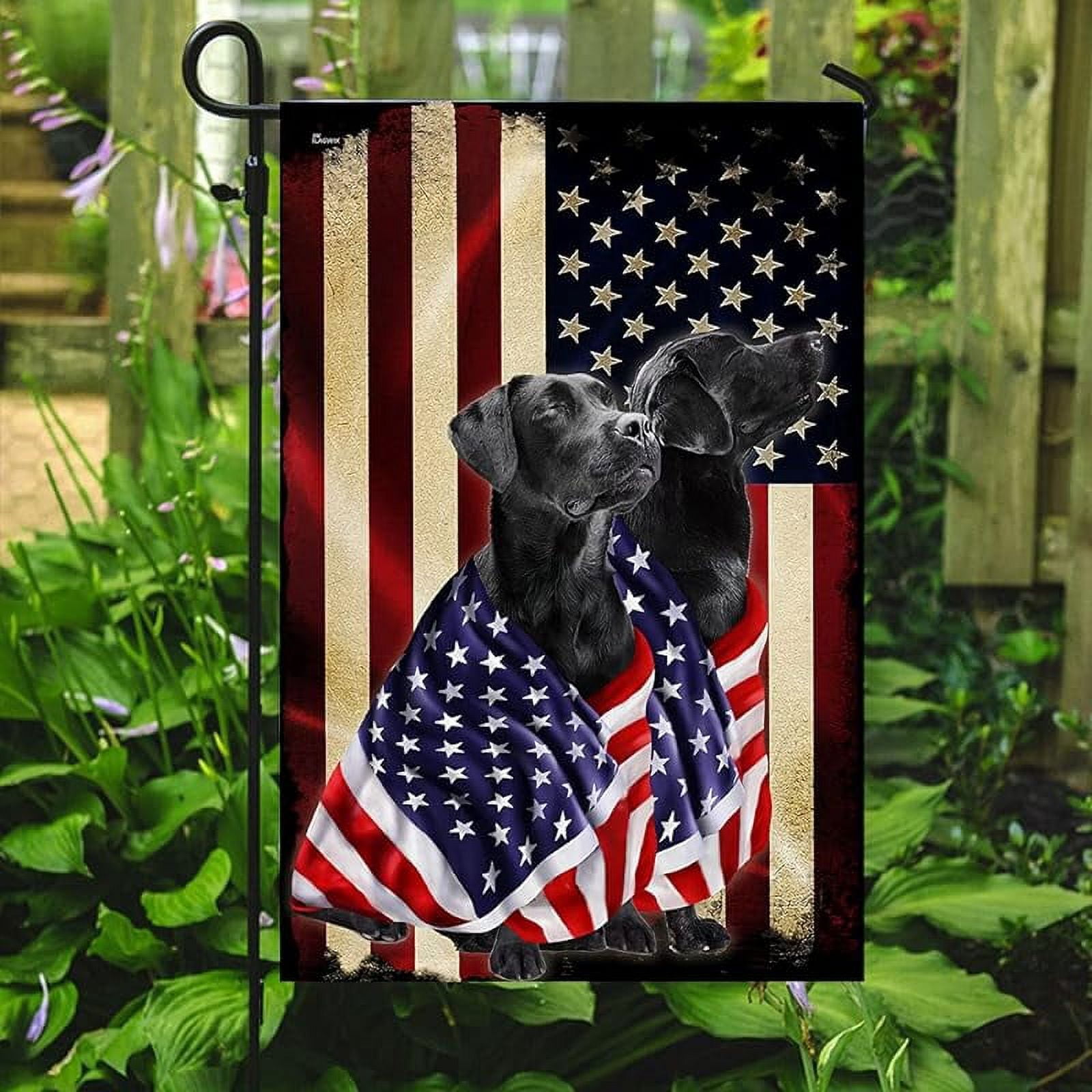 Patriot American Dog Flag - Labrador Retriever Dogs Double Sided Flag ...