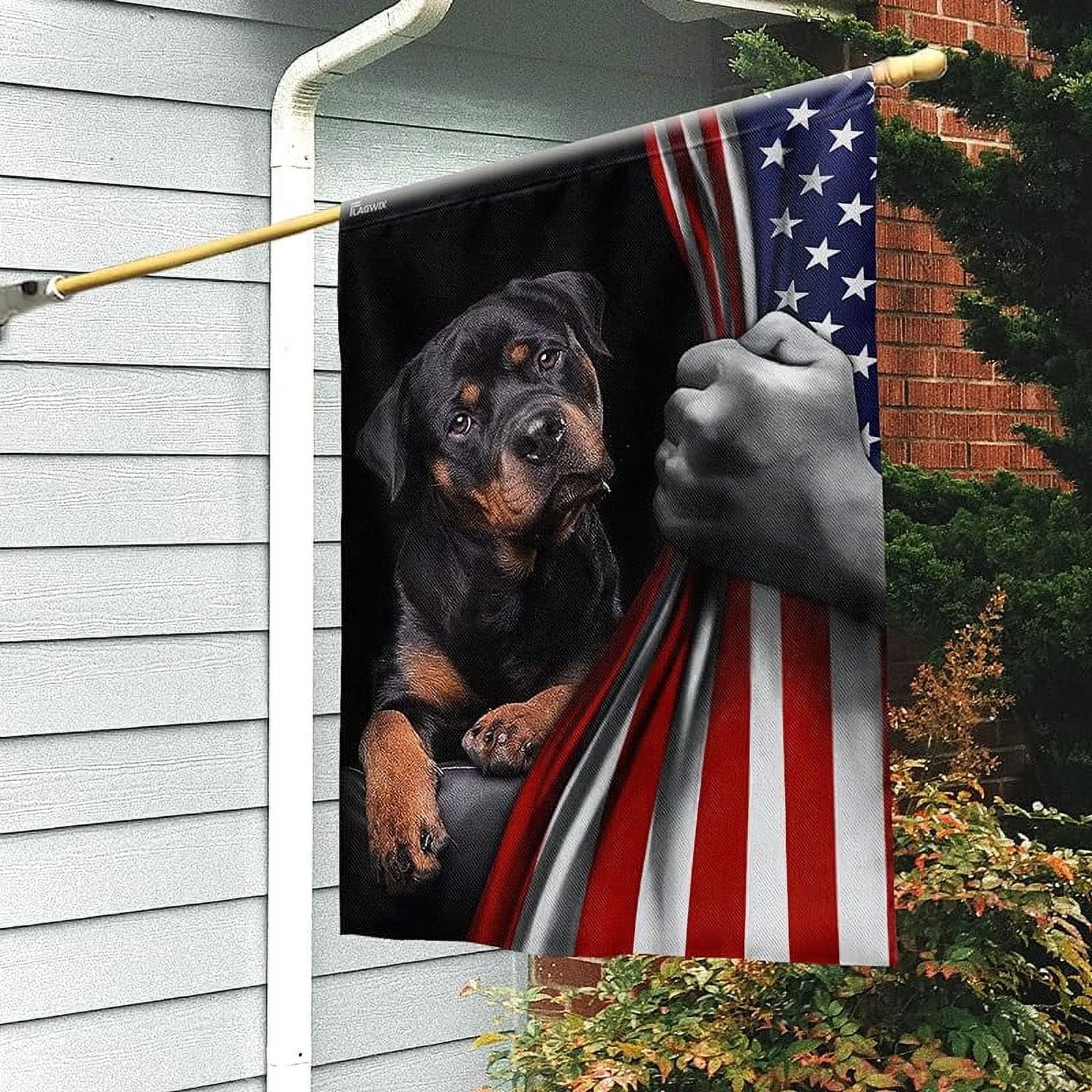 Patriot American Dog Flags - Rottweiler Double Sided Flag - 4th of July ...