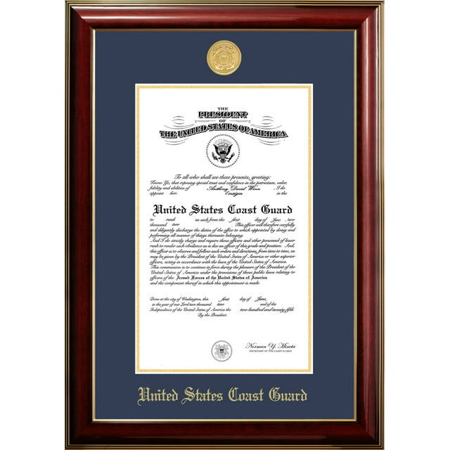 Patriot Frame's Coast Guard 9x14 Certificate Classic Mahogany Frame ...