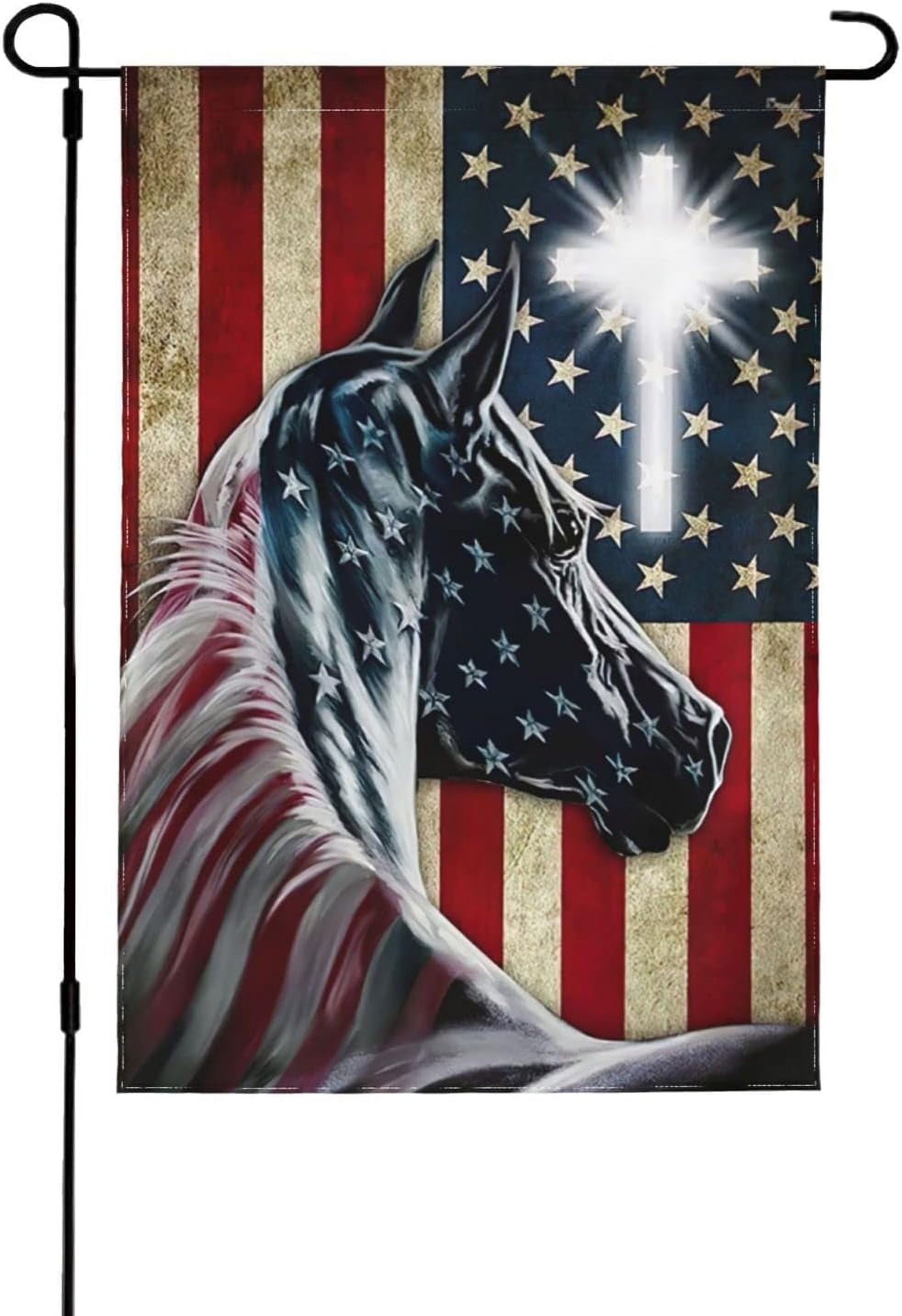 Patriot Horse American Garden Flag 12X18 inch Double Sided Outdoor ...