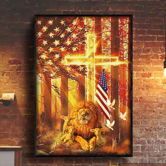 Patriot Jesus God Faith Sheep Lion Christian American 4Th Of July Us ...
