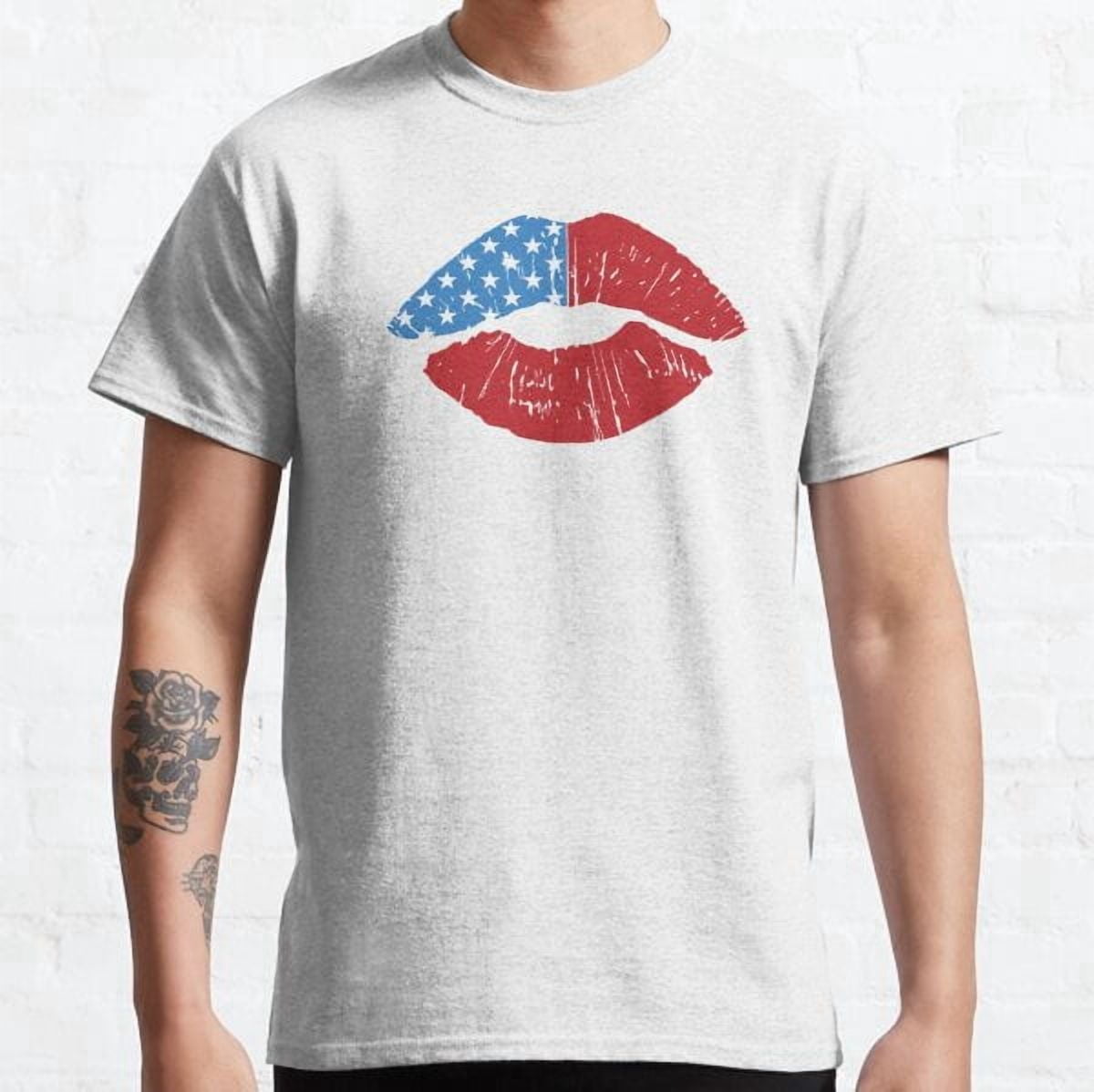 Patriot Kiss Woman Classic T-shirt - Walmart.com