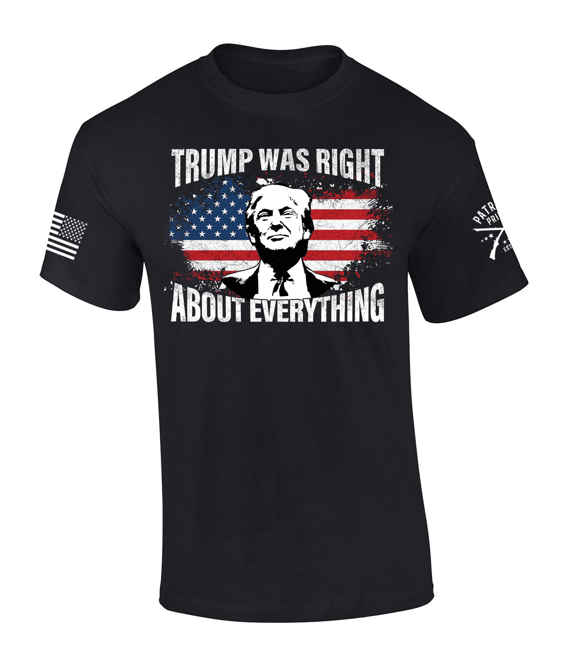 Patriot Pride Mens Trump Was Right Silhouette Distressed Flag Short ...