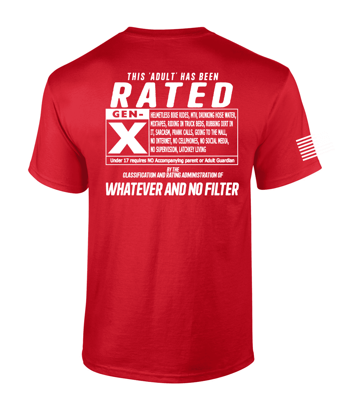 Patriot Pride This 'Adult' Has Been Rated GEN X American Flag Short ...