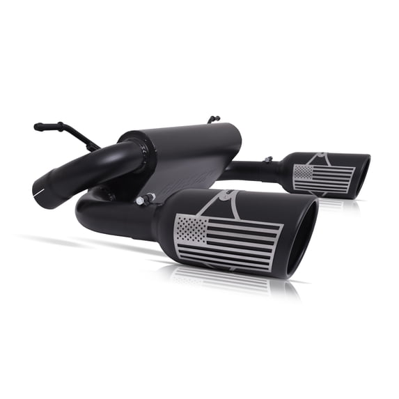 Patriot Series Cat-Back Dual Split Exhaust System System, Black Ceramic ...