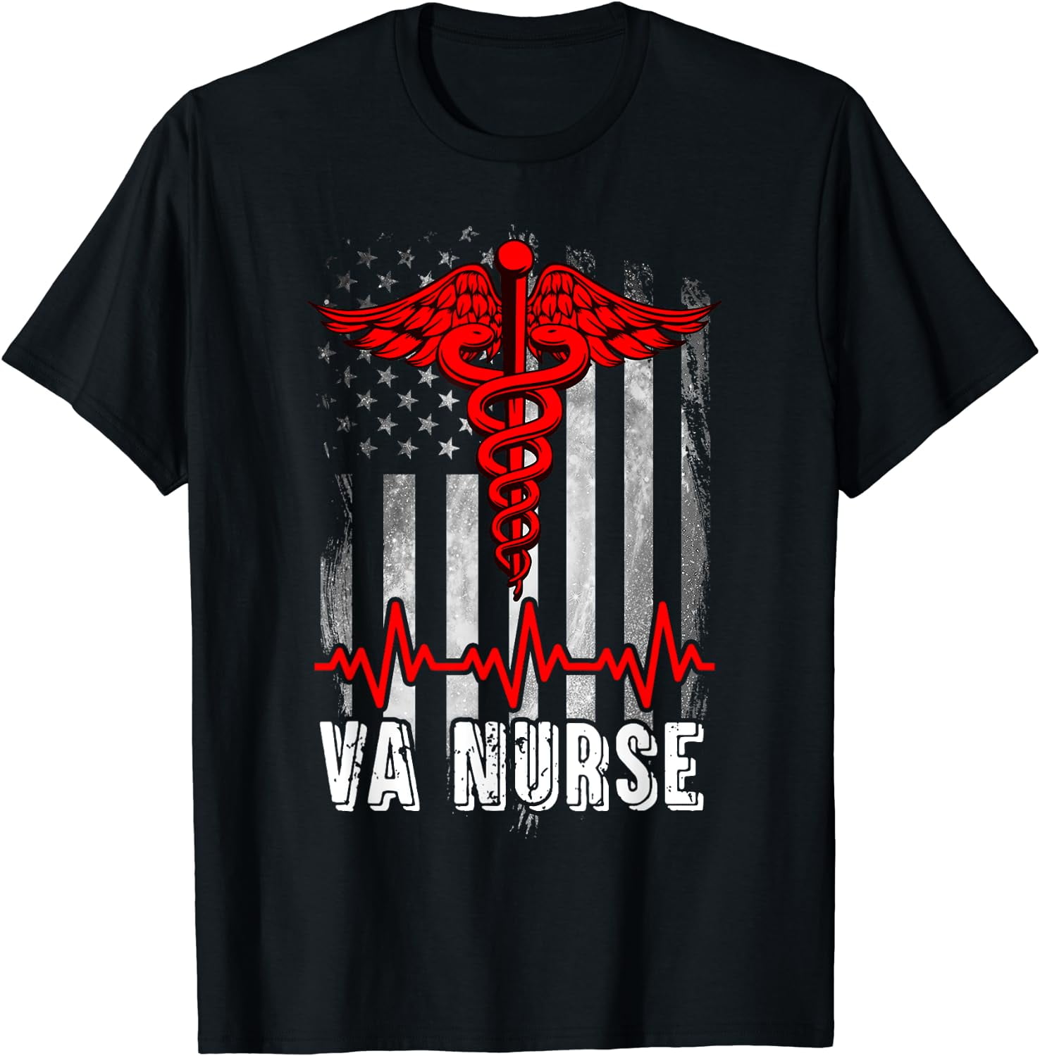 Patriot USA Nursing with American Flag VA Nurse 4th of July T-Shirt ...