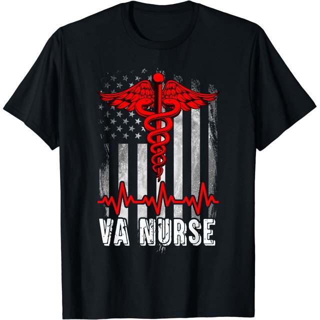 Patriot USA Nursing with American Flag VA Nurse 4th of July T-Shirt ...