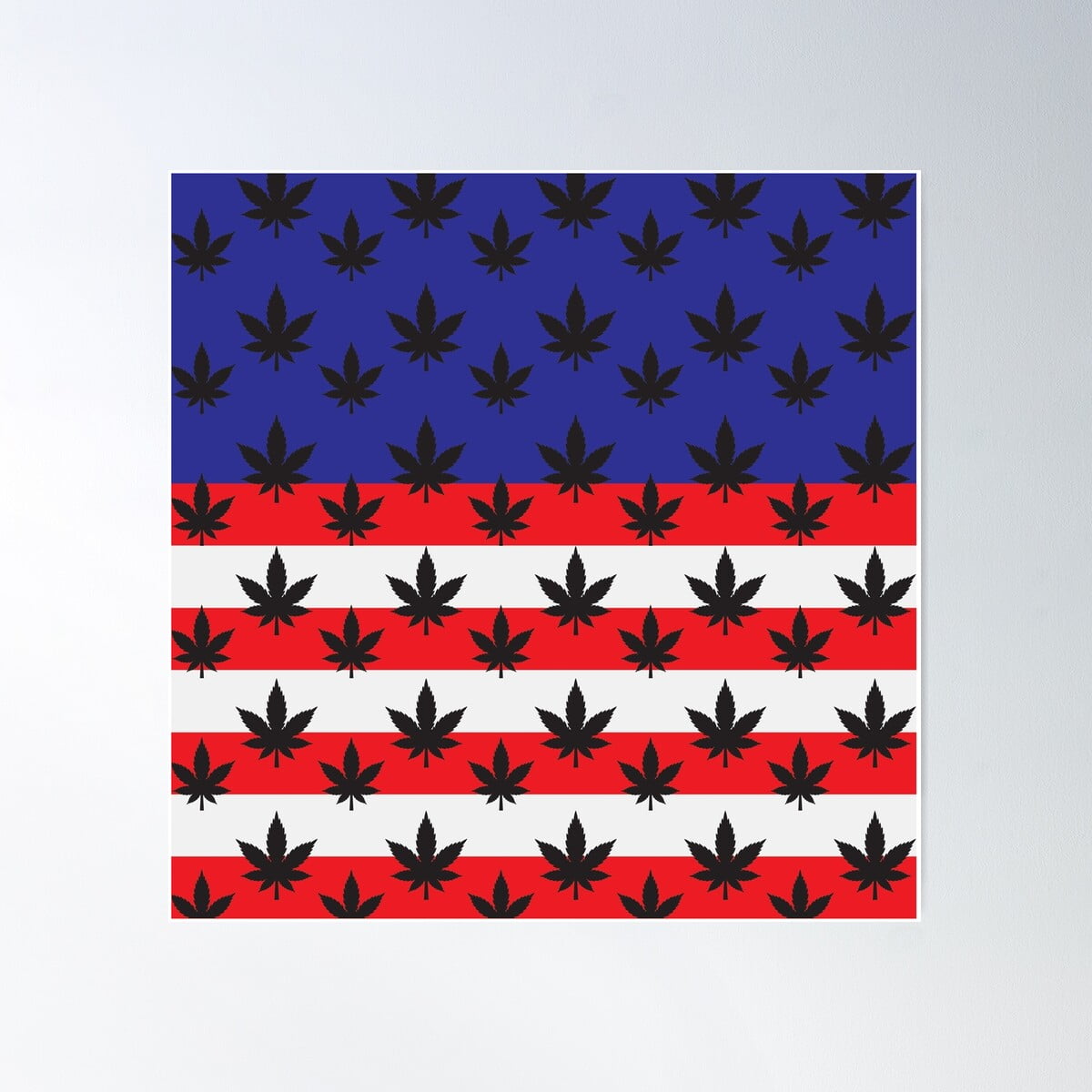 Patriot Weed Pattern Poster Wall Art, Modern Wall Decor For Living Room ...