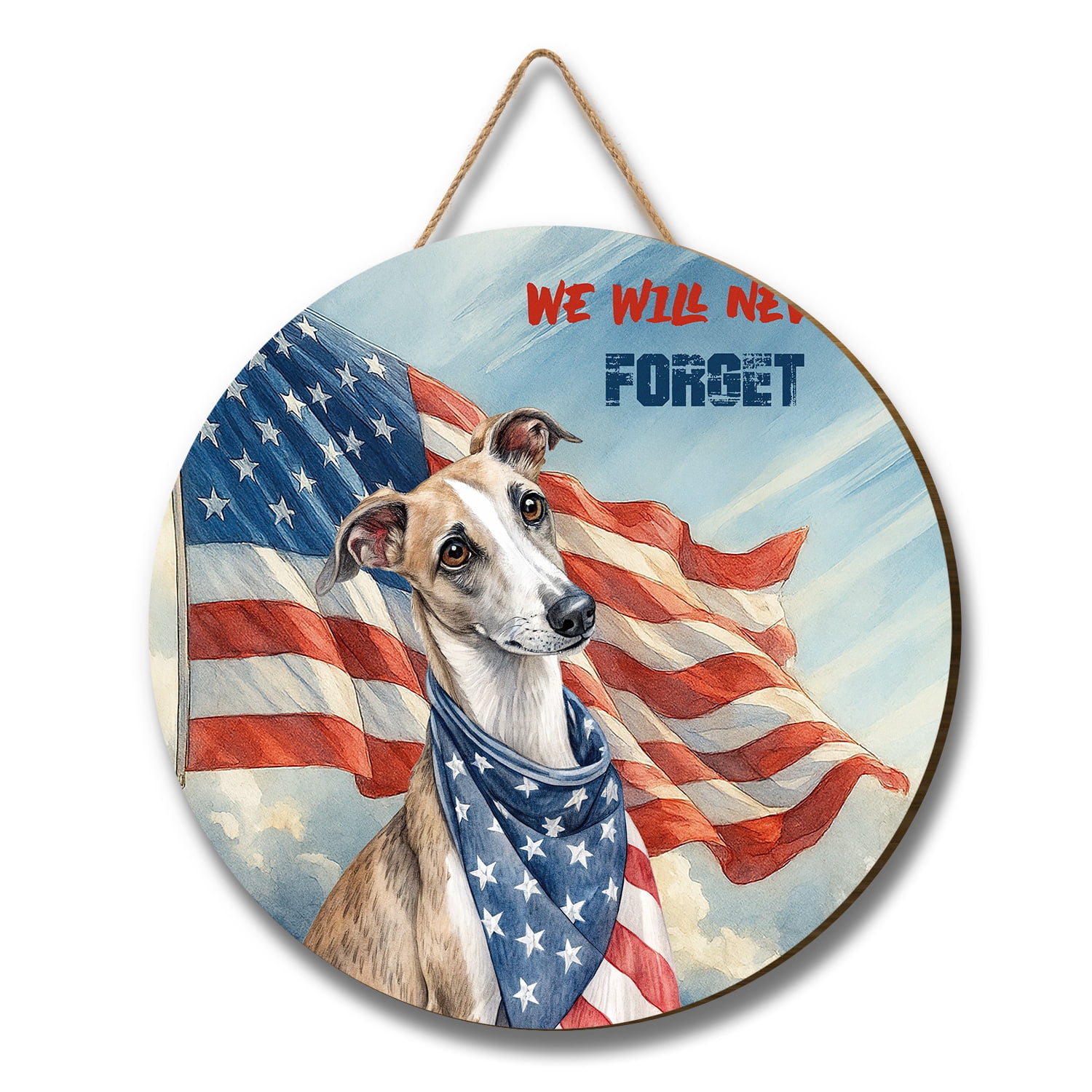 Patriot Whippet We Will Never Forget Patriotic Remembrance Day Round ...