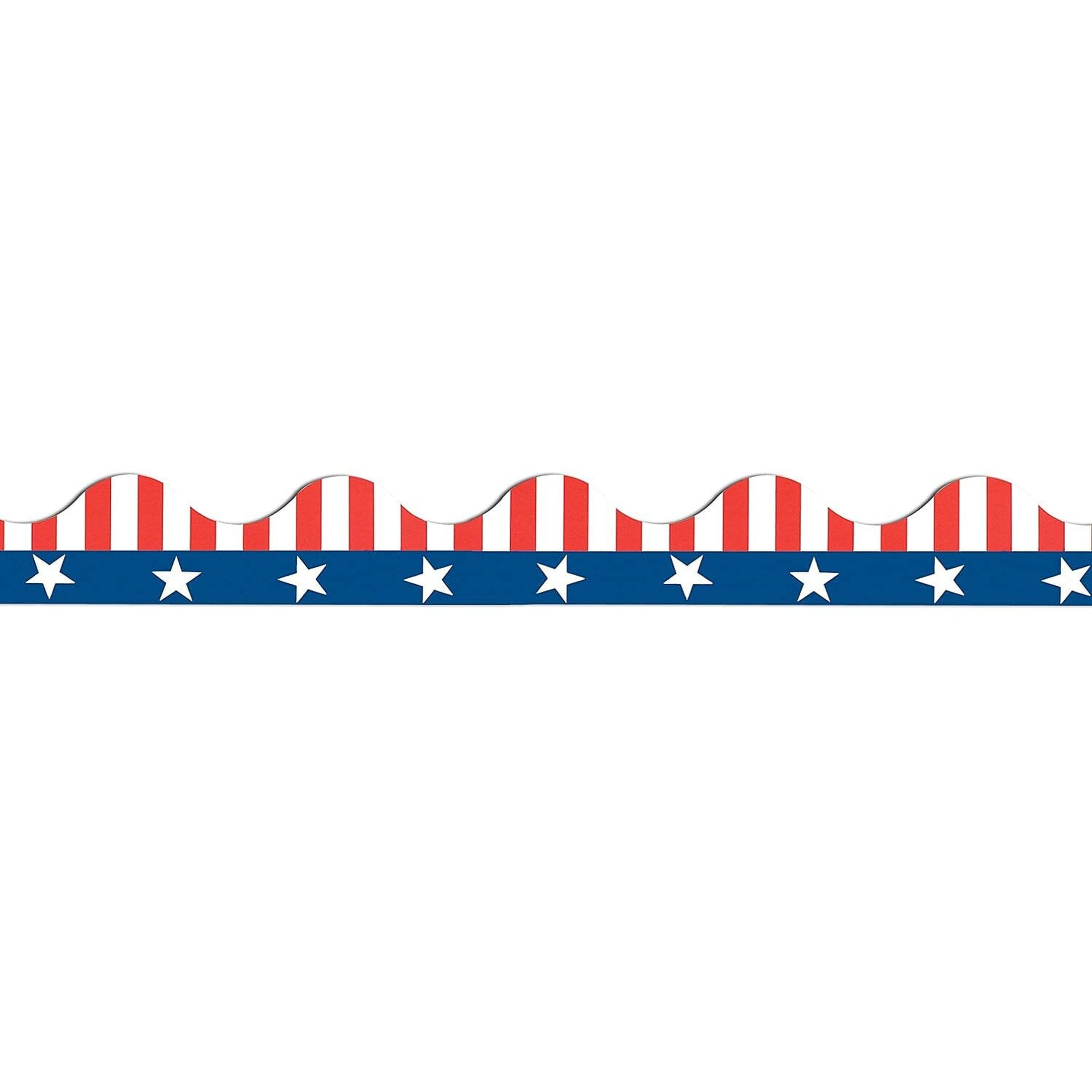 PatriotEdge Border Trim - Pack of 48 - Red, White, and Blue - Classroom ...