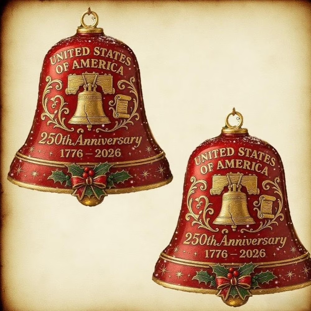 Patriotic 250th Anniversary Bell Ornament – Commemorative 1776-2026 U.S ...